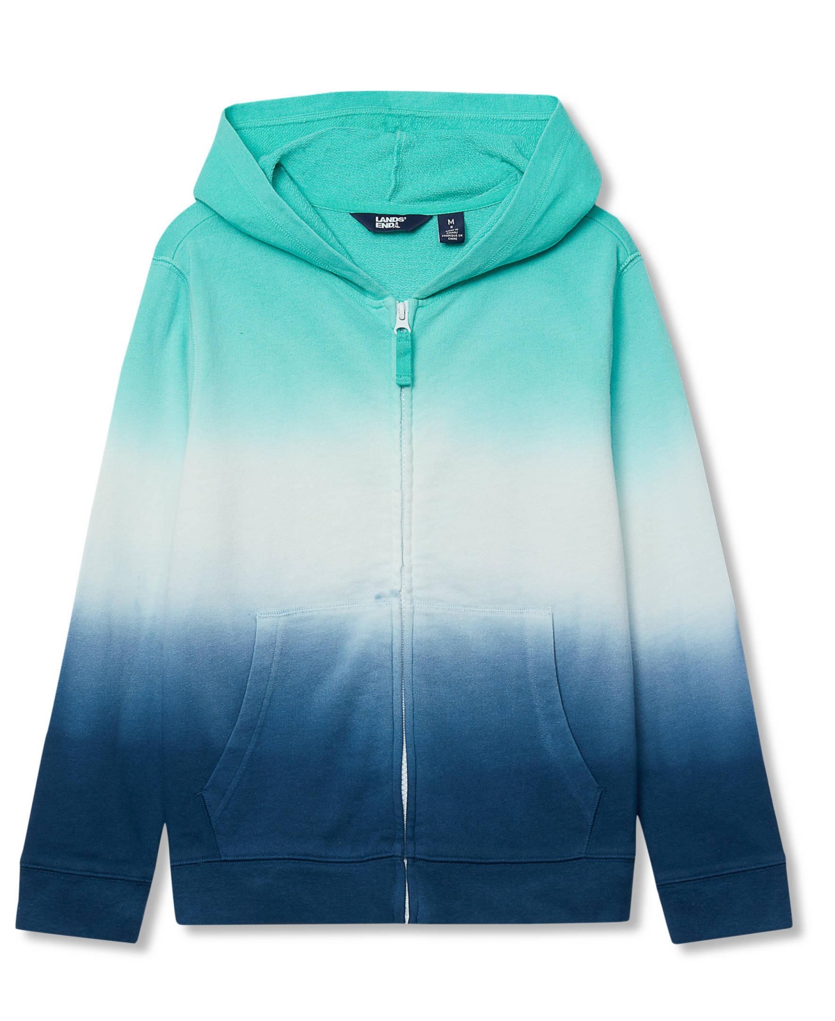 Click here for Lands End Boys Full Zip Hooded Sweatshirt - Mint/b... prices