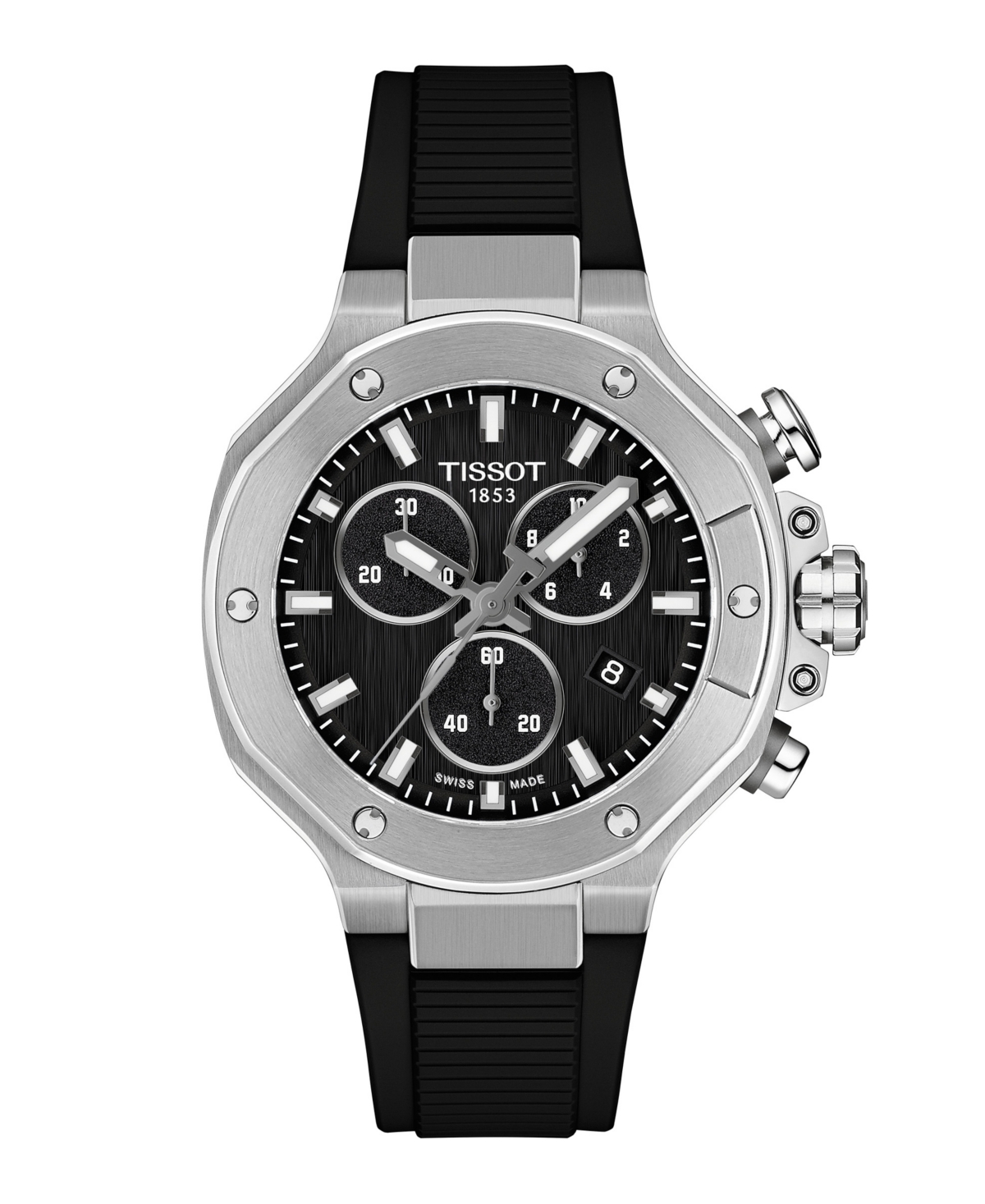 Click here for Tissot Unisex Black Dial Rubber Strap Watch  38mm... prices