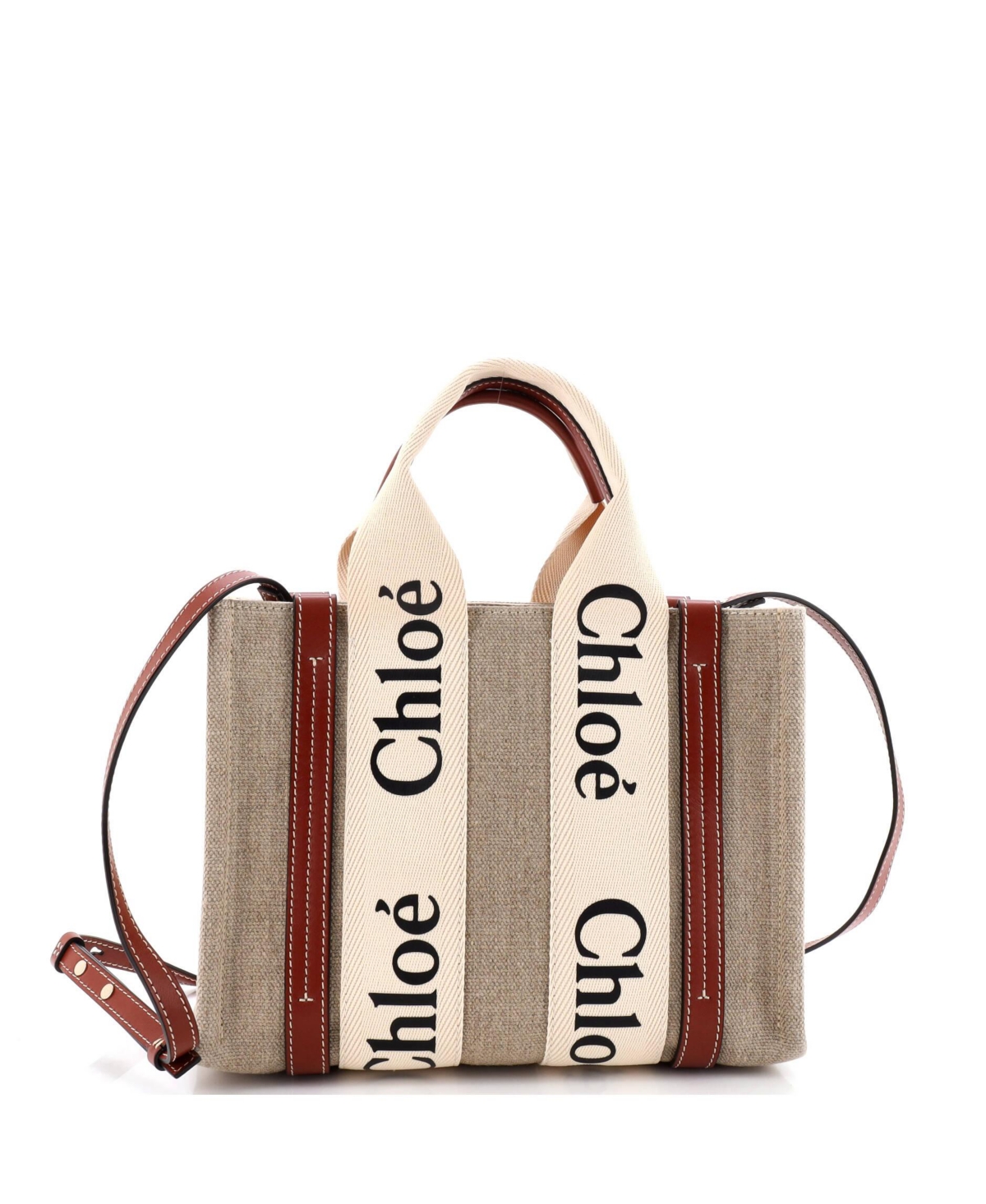Click here for Pre-Owned Chloe Small Woody Convertible Tote Canva... prices