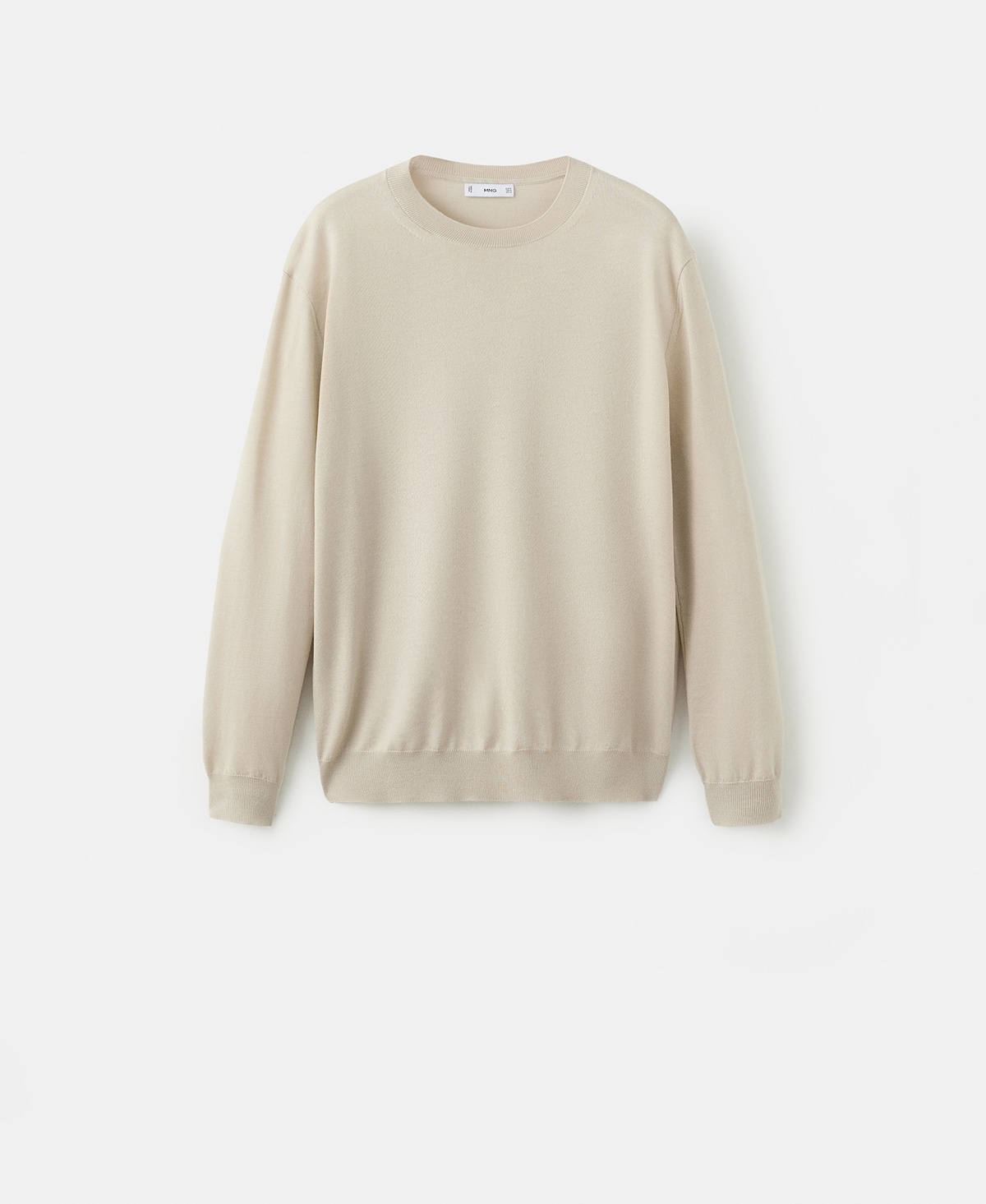 Click here for Mango Mens Wool Fine-Knit Sweater - Beige prices