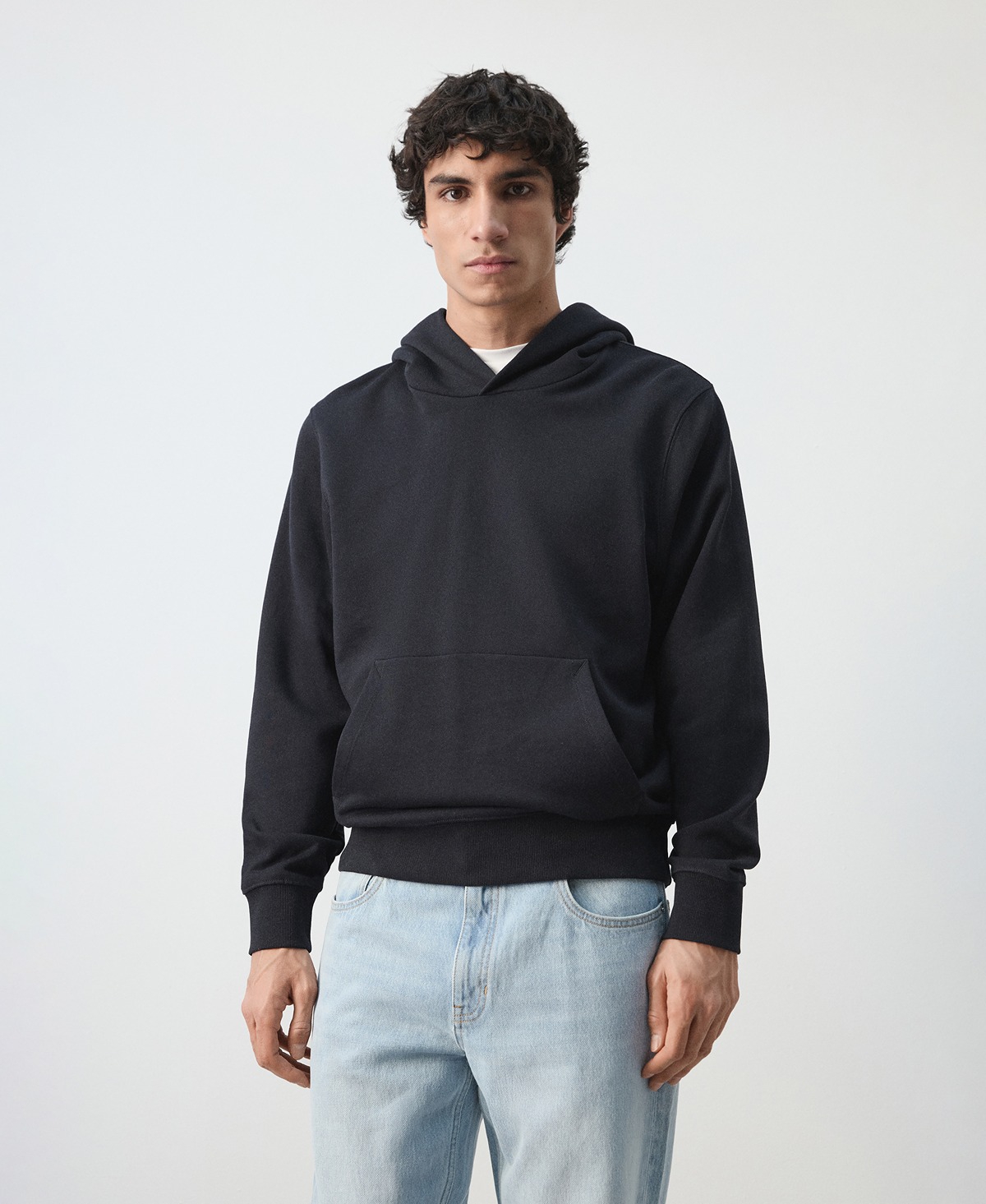 Click here for Mango Mens Cotton Hooded Sweatshirt - Navy prices
