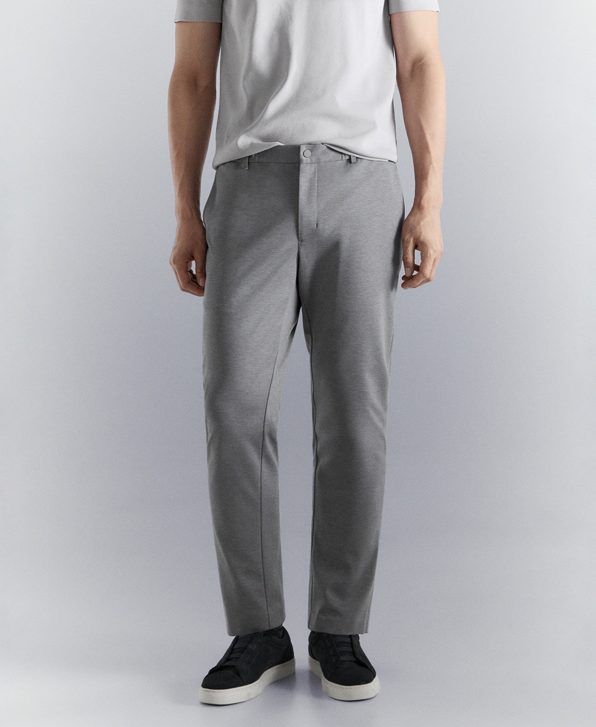 Click here for Mango Mens Comfort Stretch Chino Pants - Gray prices