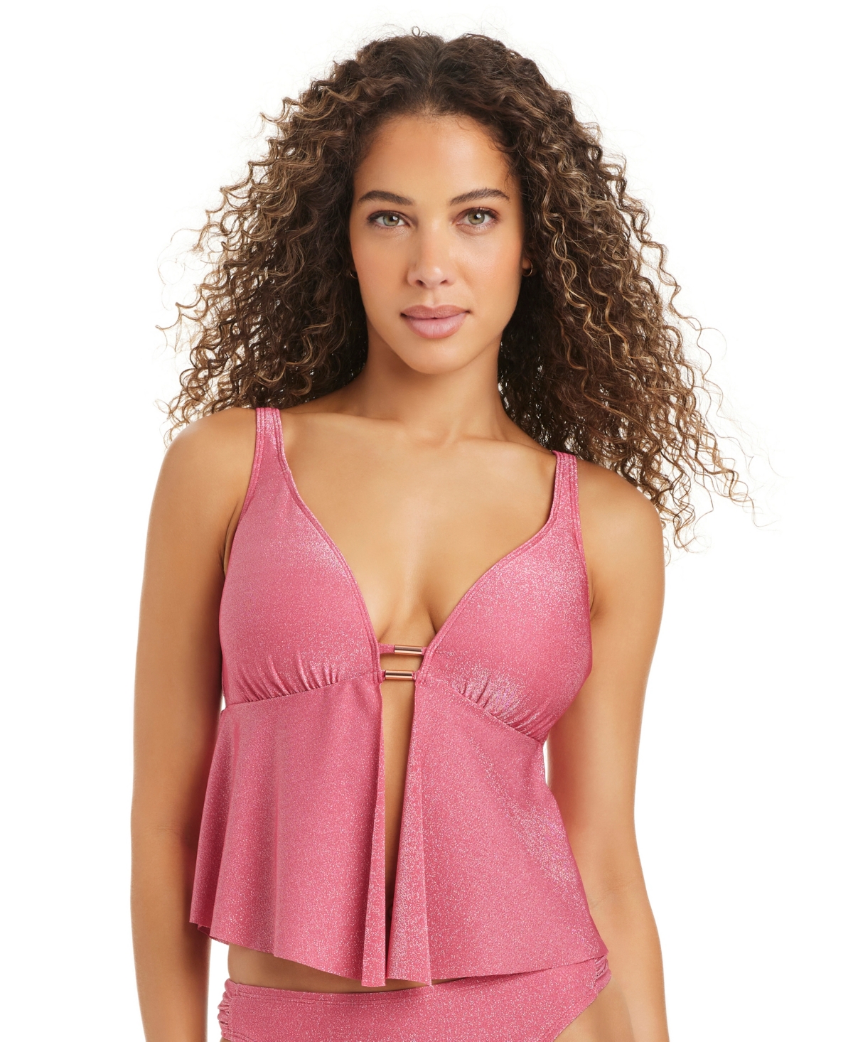 Click here for Bar Iii Womens Fly Away Deep V-Neck Tankini Top  M... prices