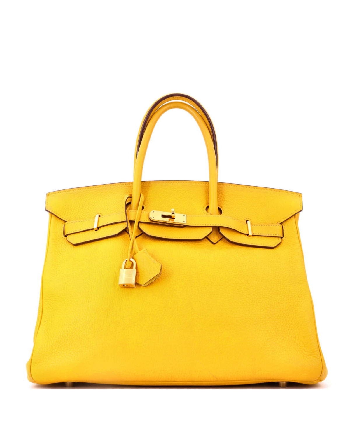 Click here for Pre-Owned HERMES Birkin 35 Handbag Yellow Togo wit... prices