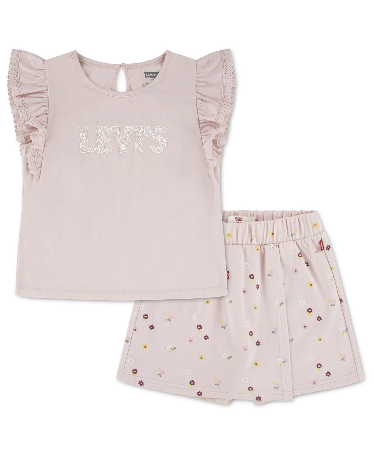 Click here for Levis Girls 2T-6X Knit Top and Ditsy Skort  2-Piec... prices