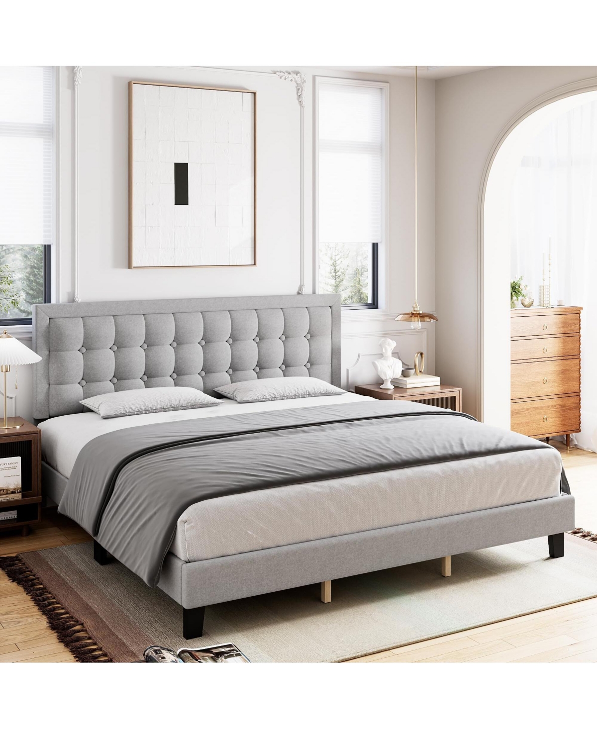 Click here for gaomonPlatform Bed Frame with Upholstered Button T... prices