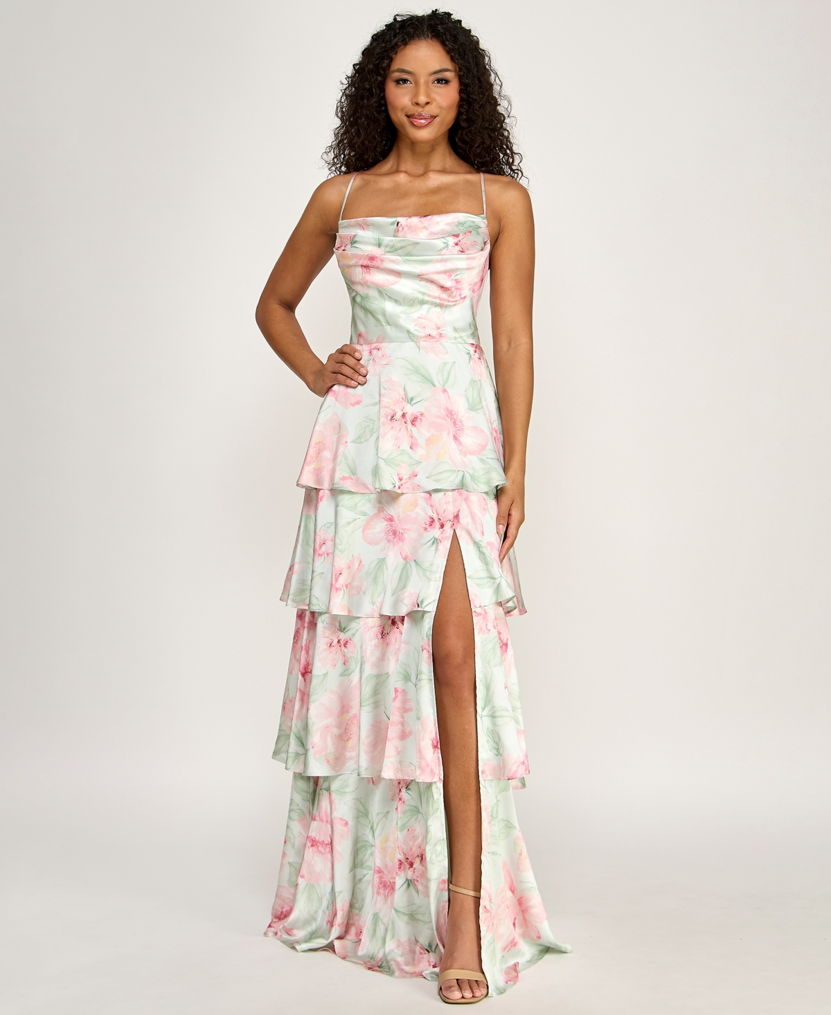 Click here for Seni & Cade Womens Floral Strapless Pleated Square... prices
