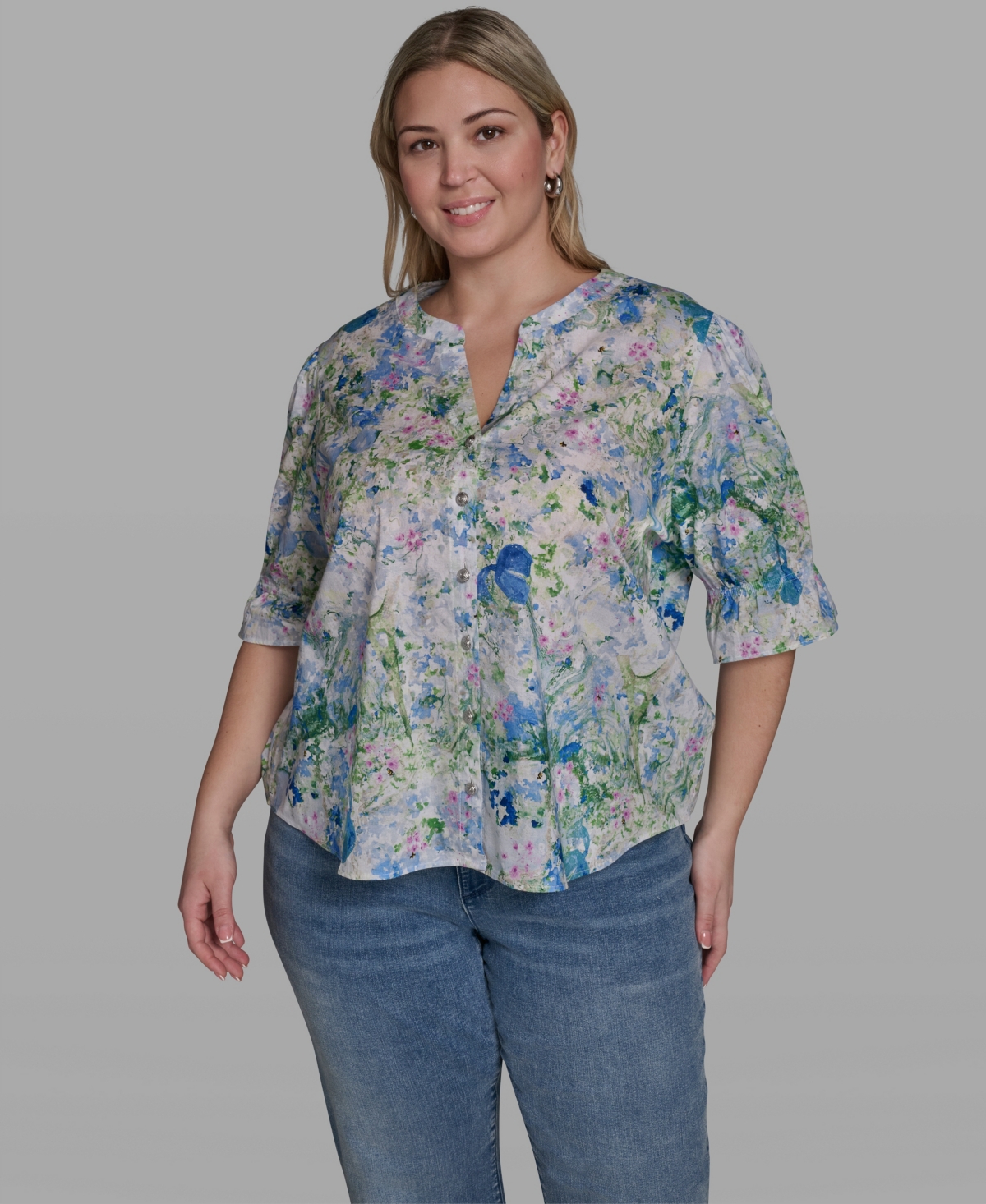 Click here for Karl Lagerfeld Paris Plus Size Allover Watercolor... prices