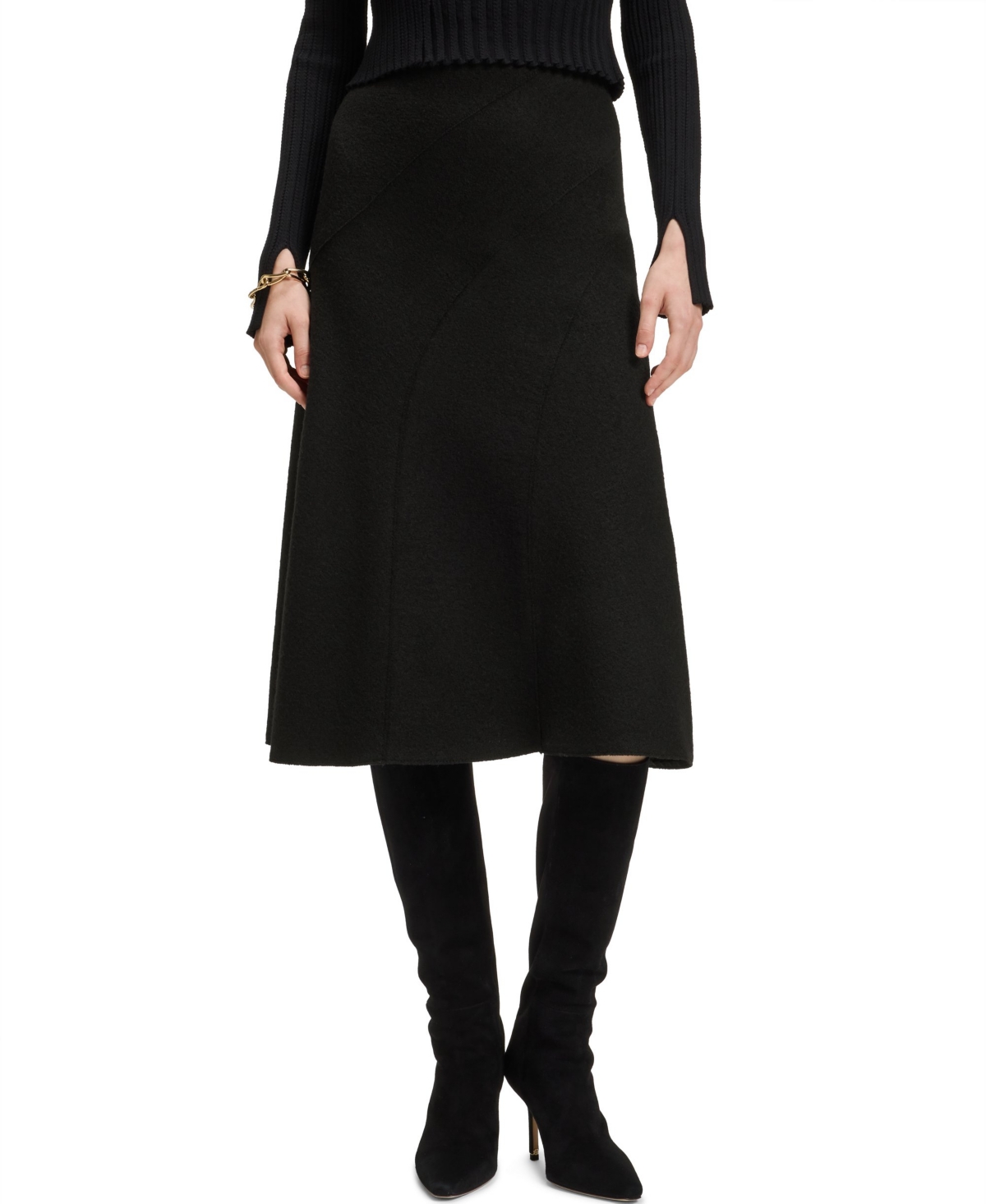Click here for Boss by Hugo Boss Womens Boiled Wool A-Line Skirt... prices
