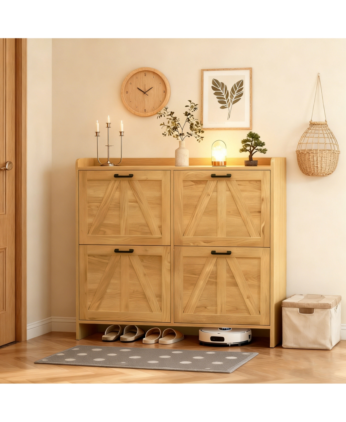 Click here for Rainsken Modern Farmhouse Shoe Cabinet - 4 Flip Dr... prices