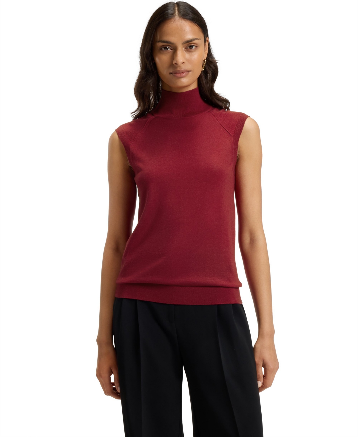 Click here for Boss by Hugo Boss Womens Merino Wool Mock Neck Sle... prices