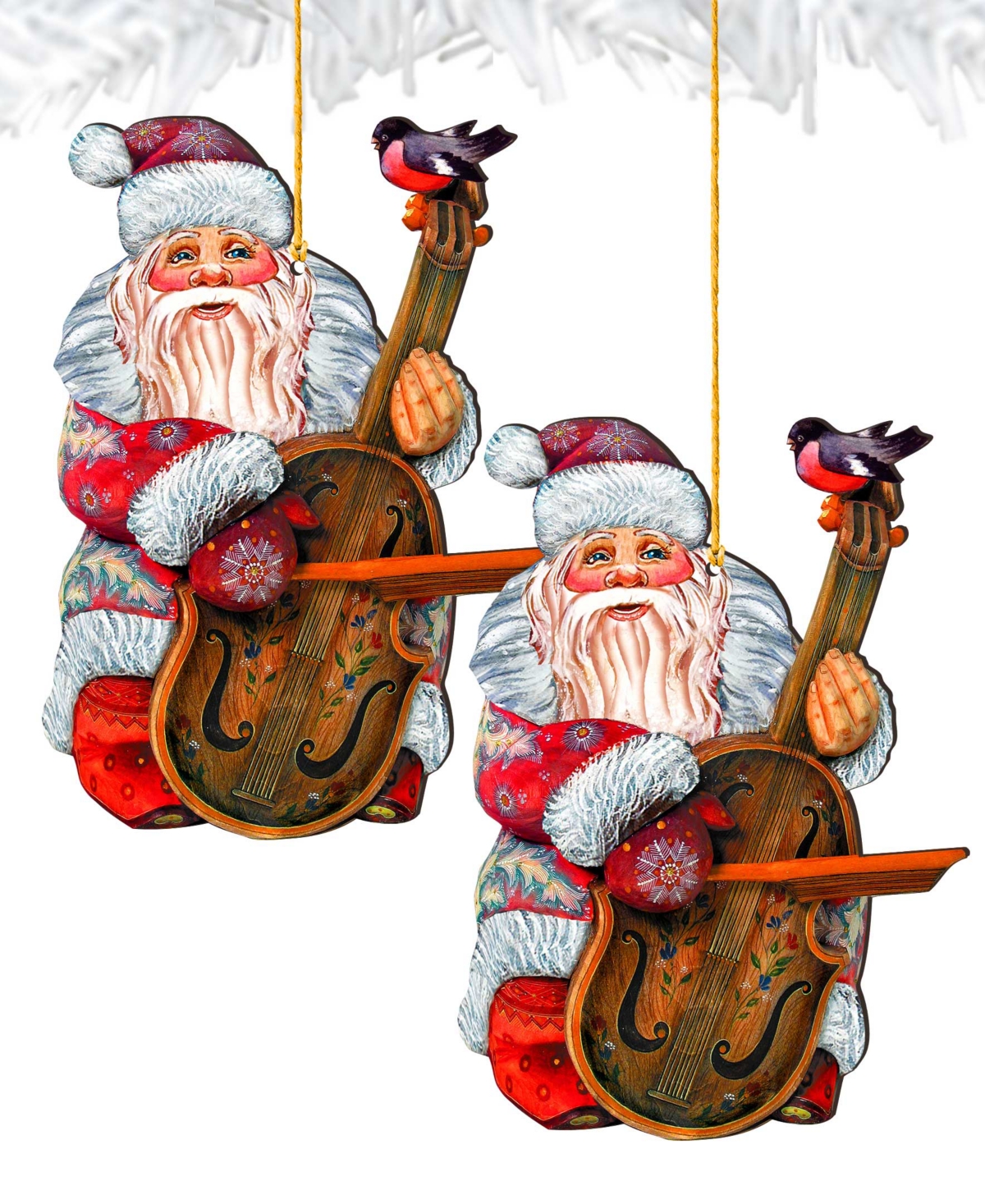 Click here for Designocracy Violin Santa Wooden Christmas Ornamen... prices