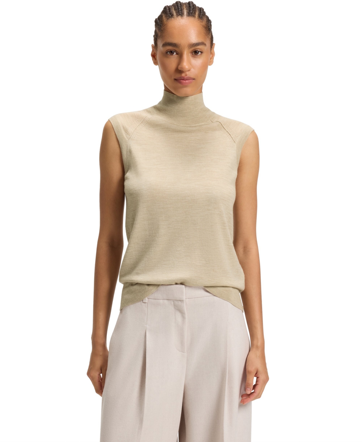 Click here for Boss by Hugo Boss Womens Merino Wool Mock Neck Sle... prices