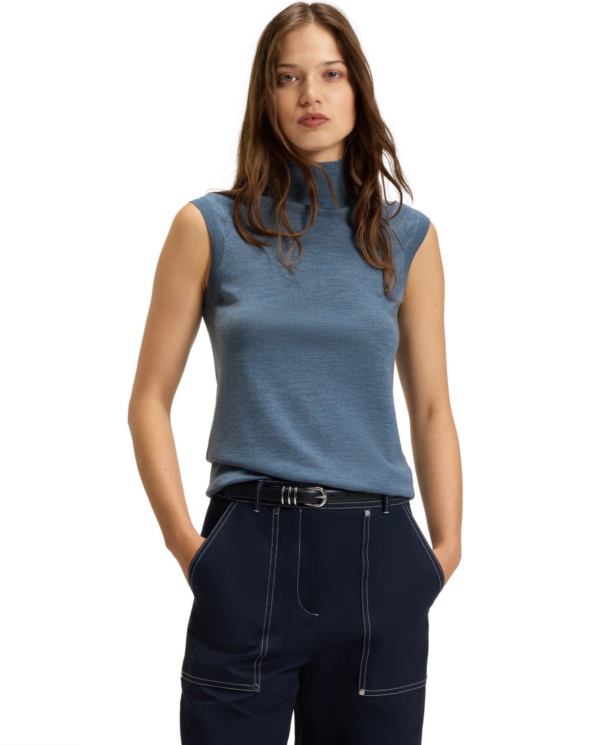 Click here for Boss by Hugo Boss Womens Merino Wool Mock Neck Sle... prices