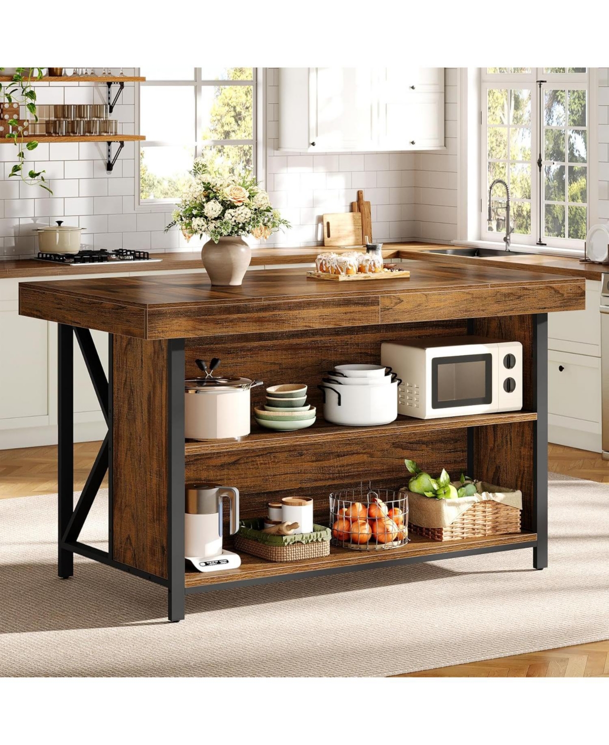 Click here for Tribesigns 55 Wood & Metal 3-Tier Storage Feature... prices