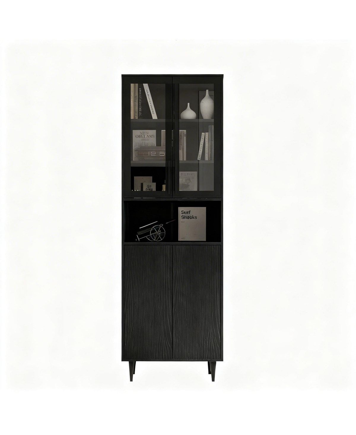 Click here for Yigii Glass Door Bookshelf 5-Tier Display Cabinet... prices