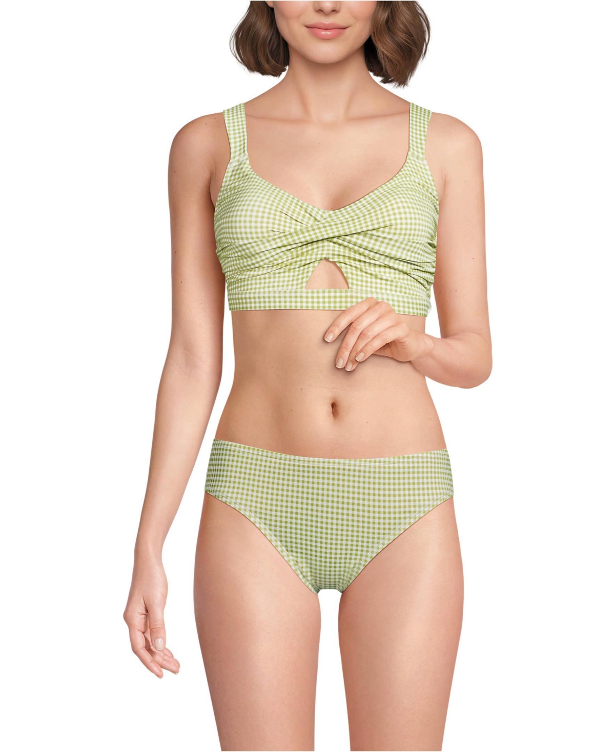 Click here for Lands End Womens Twist Front Bikini Top - Bright p... prices