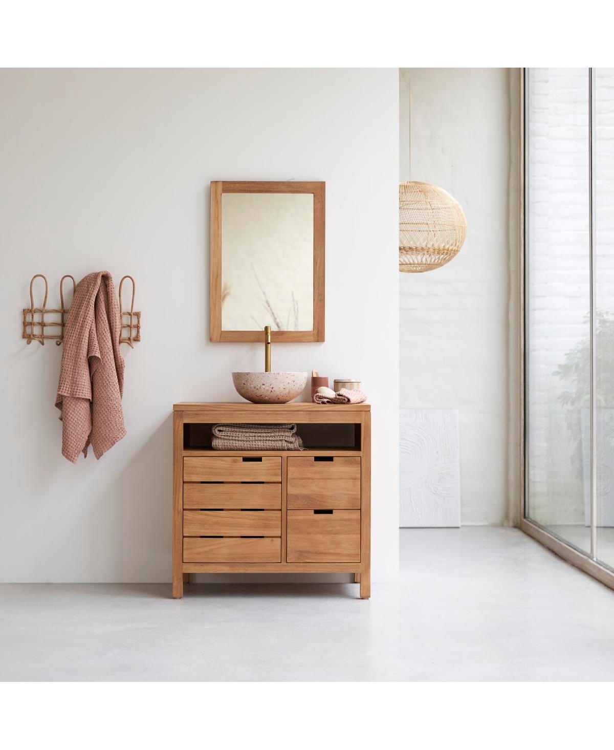 Click here for Tikamoon Serena solid teak vanity unit 80 cm prices