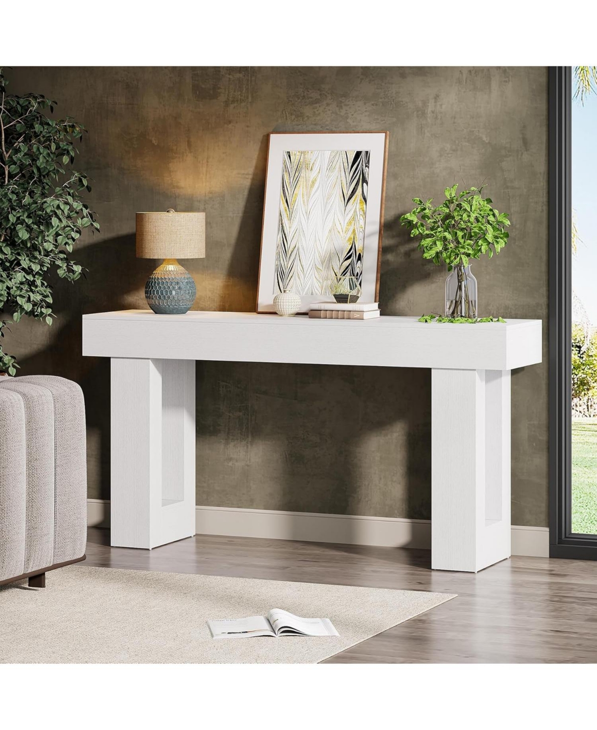 Click here for Tribesigns 63-Inch Long Console Table - White prices