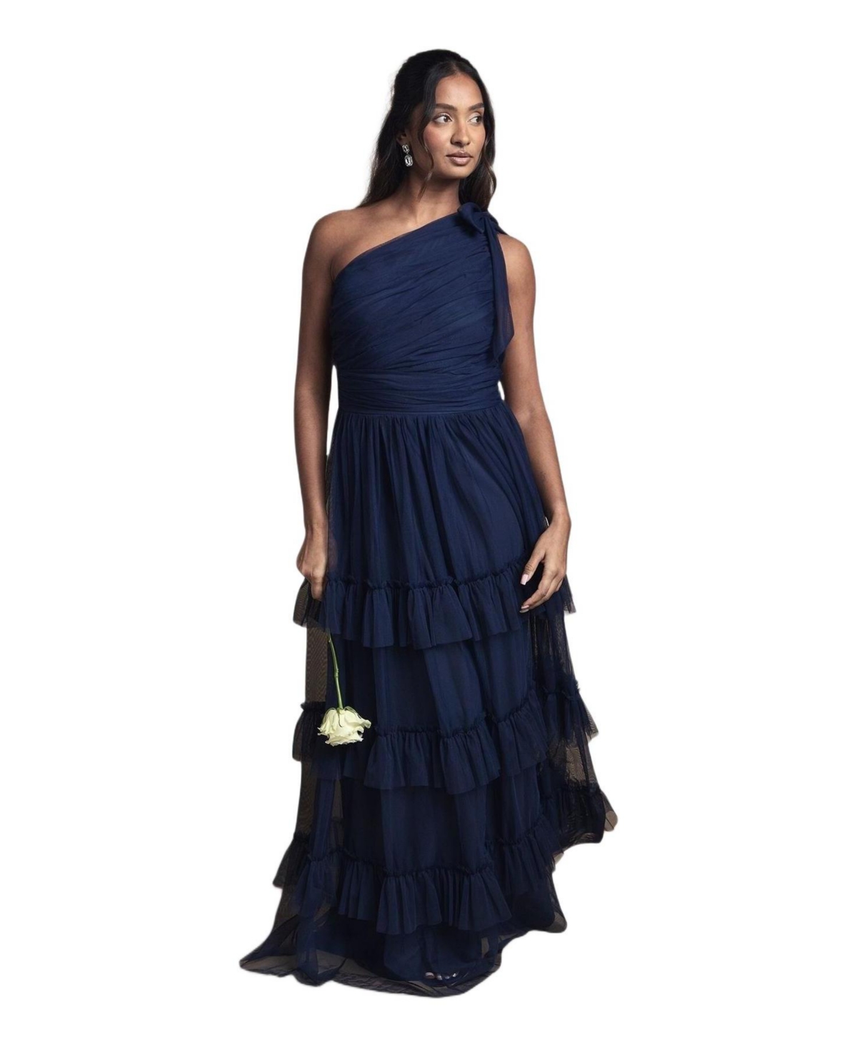 Click here for Oasis Womens Pleated One Shoulder Tiered Maxi Dres... prices