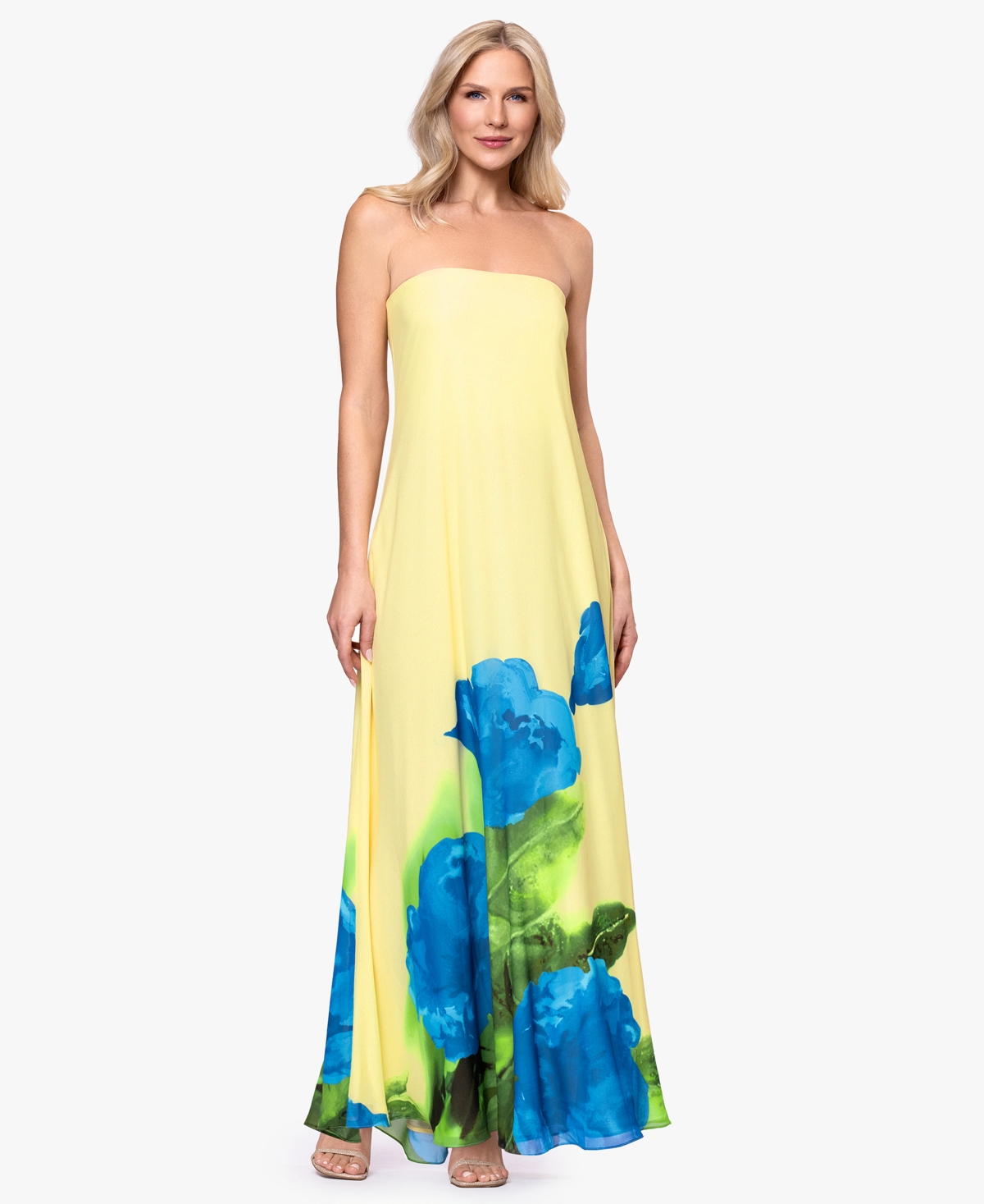 Click here for Betsy & Adam Womens Floral Strapless Ball Gown - B... prices