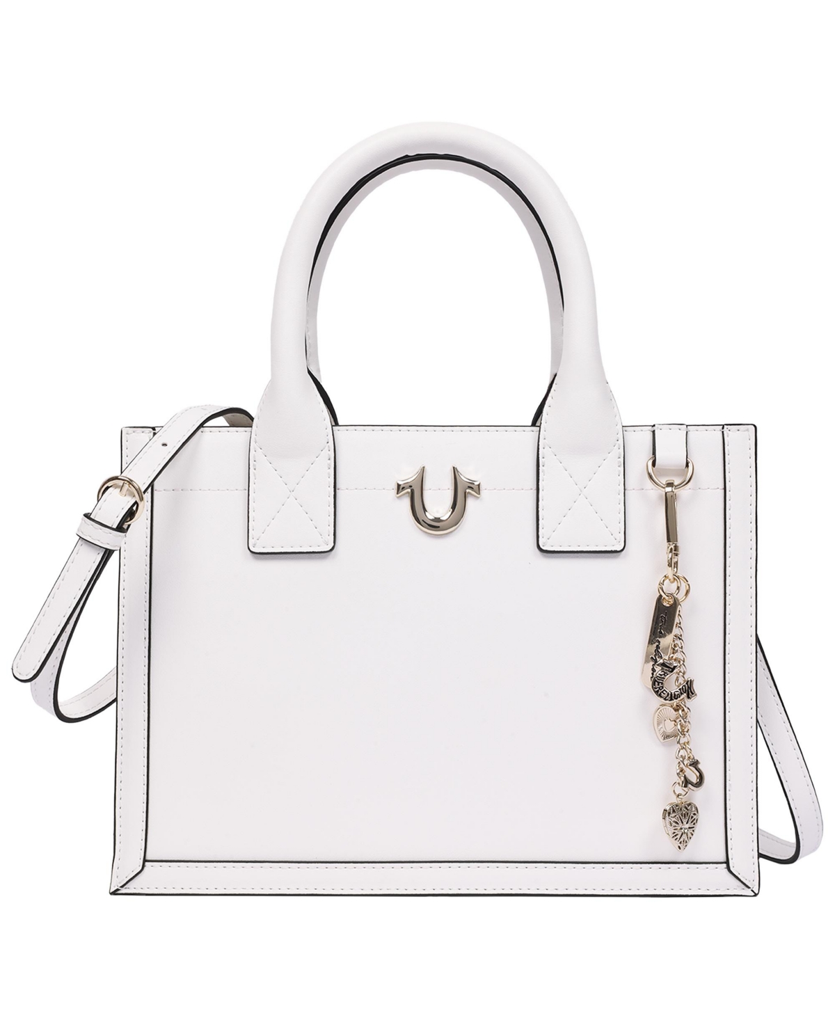 Click here for True Religion Women Modern Edge Charm Tote - White prices