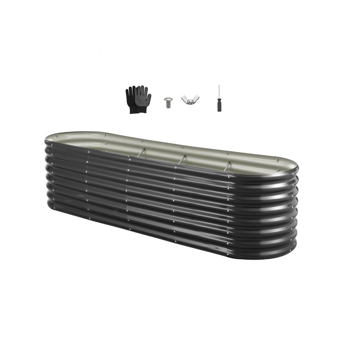 Click here for Slickblue 8x2x2 ft Oval Galvanized Metal Raised Ga... prices