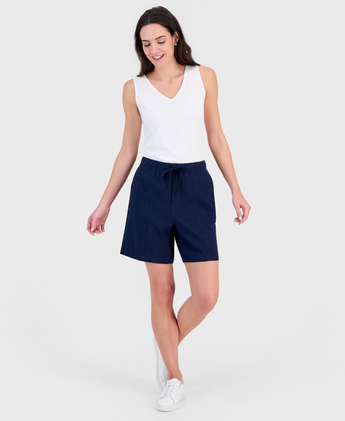 Click here for Style & Co Womens Pull-On Linen Shorts  Macys Excl... prices