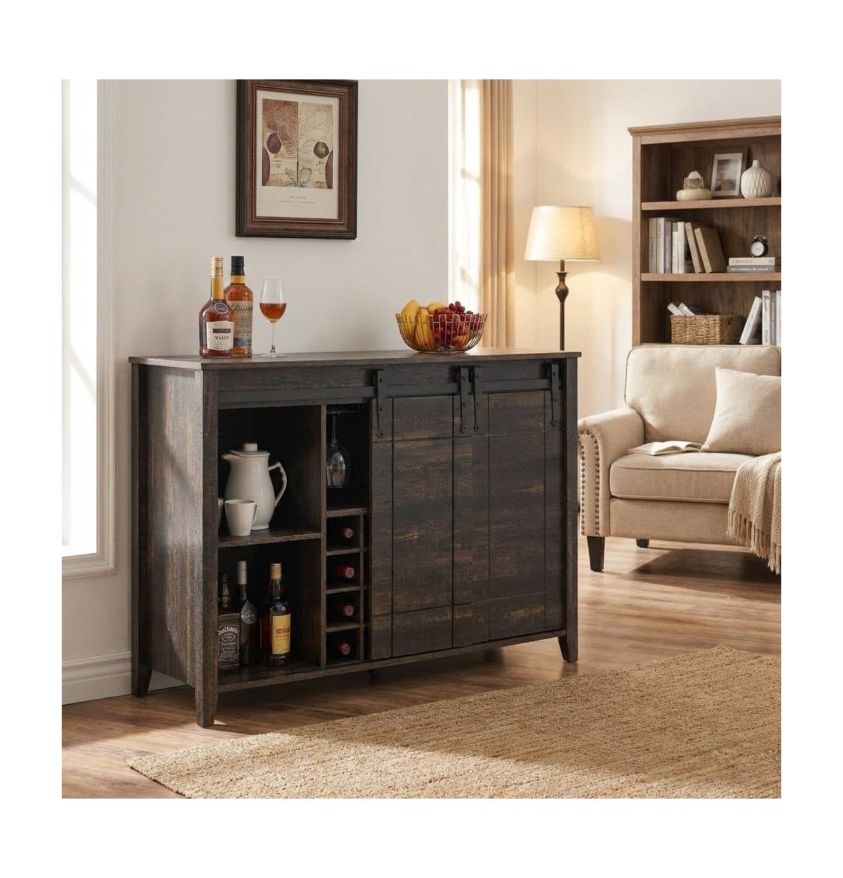 Click here for gaomon Farmhouse Bar Cabinet with Sliding Barn Doo... prices