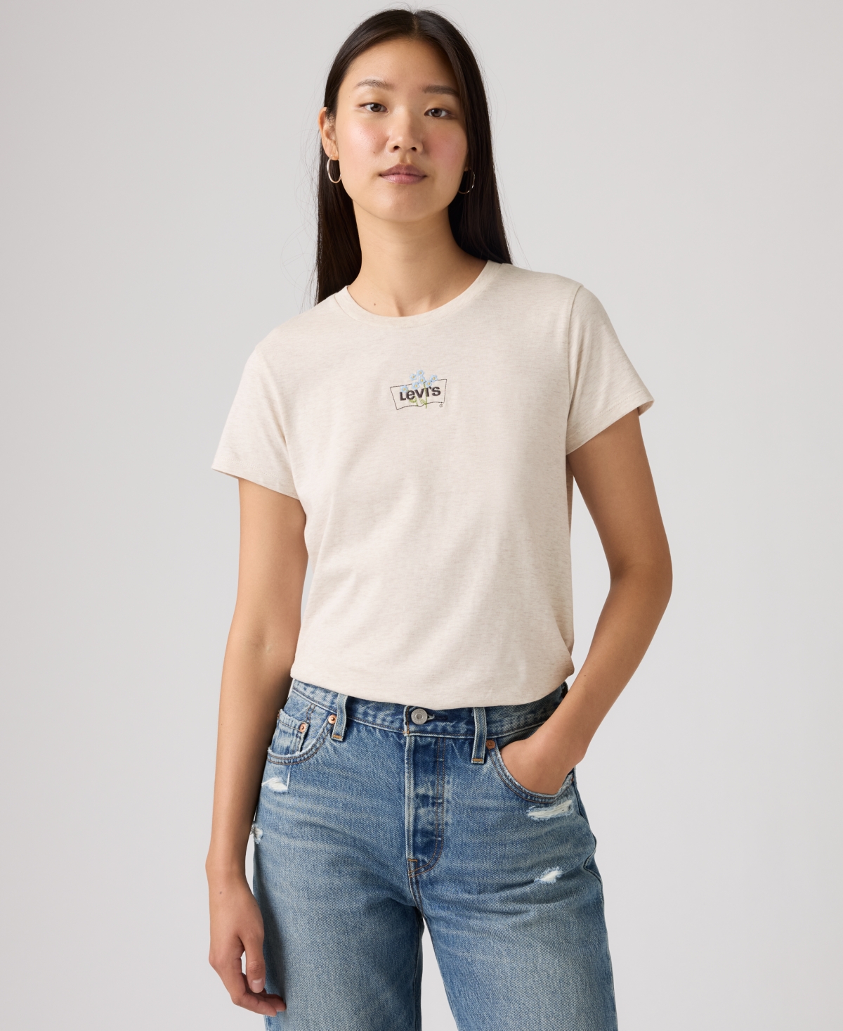 Click here for Levis Womens Perfect Graphic Logo Cotton T-shirt -... prices