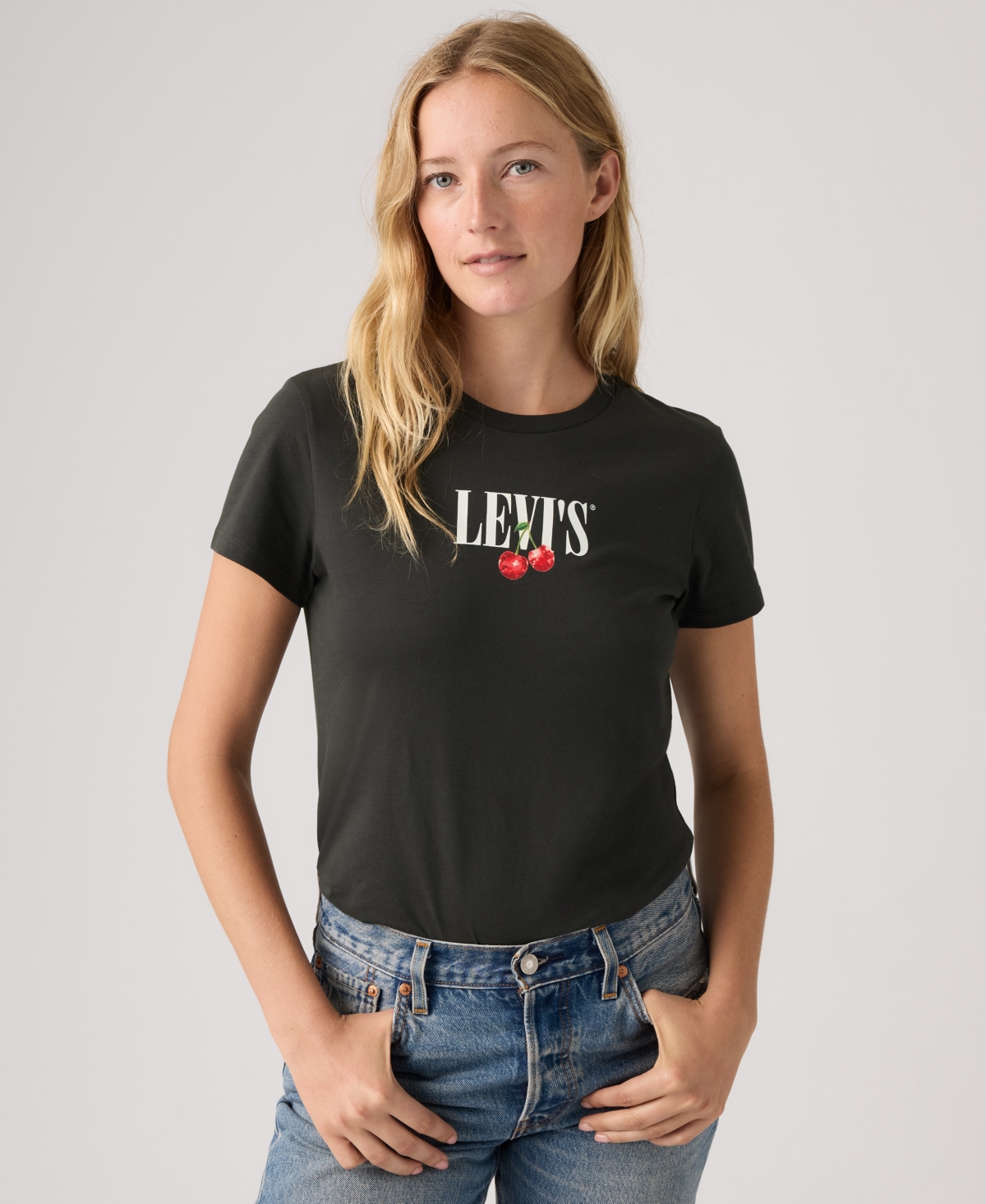Click here for Levis Womens Perfect Graphic Logo Cotton T-shirt -... prices