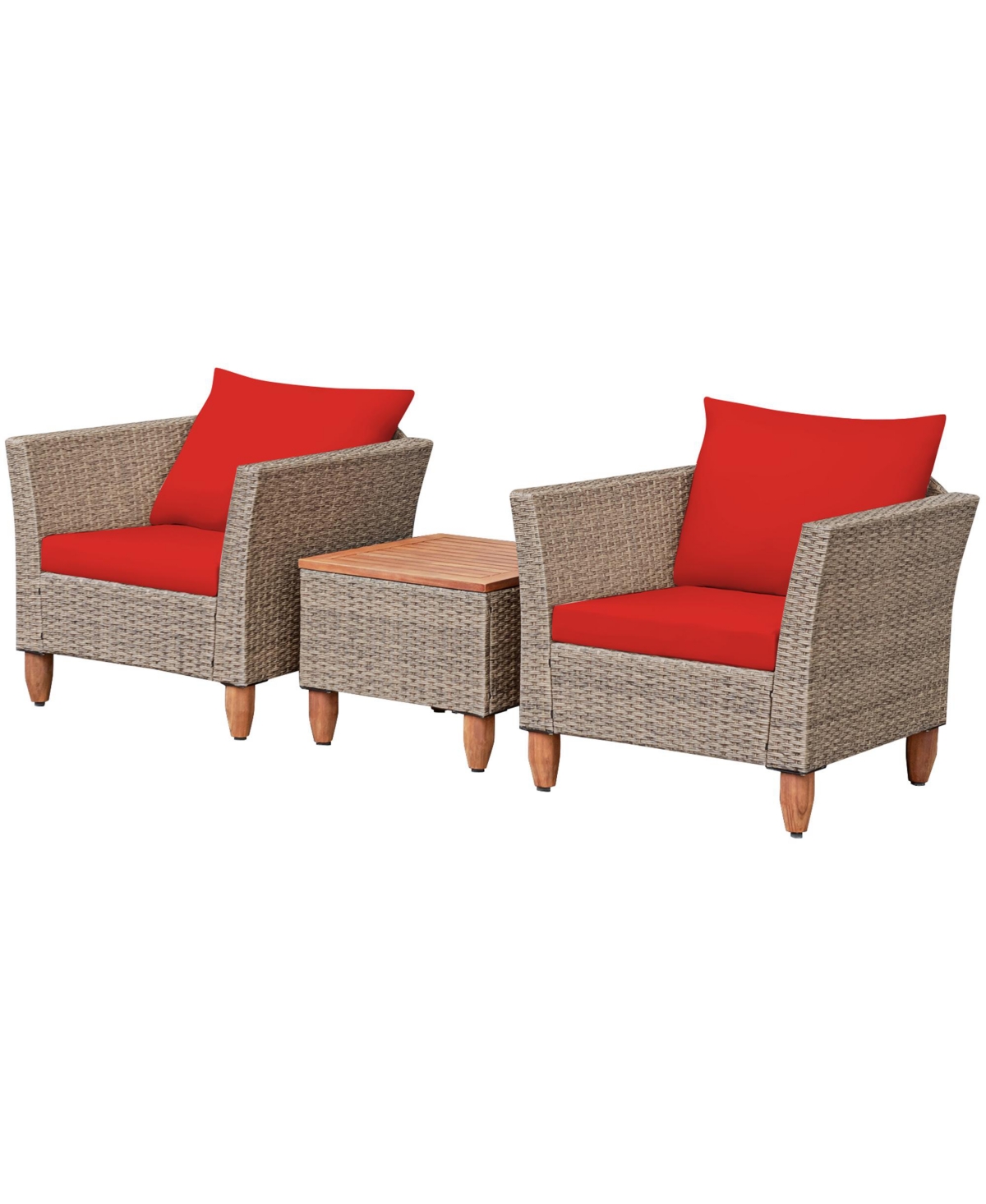 Click here for Gymax 3PCS Rattan Patio Conversation Furniture Set... prices