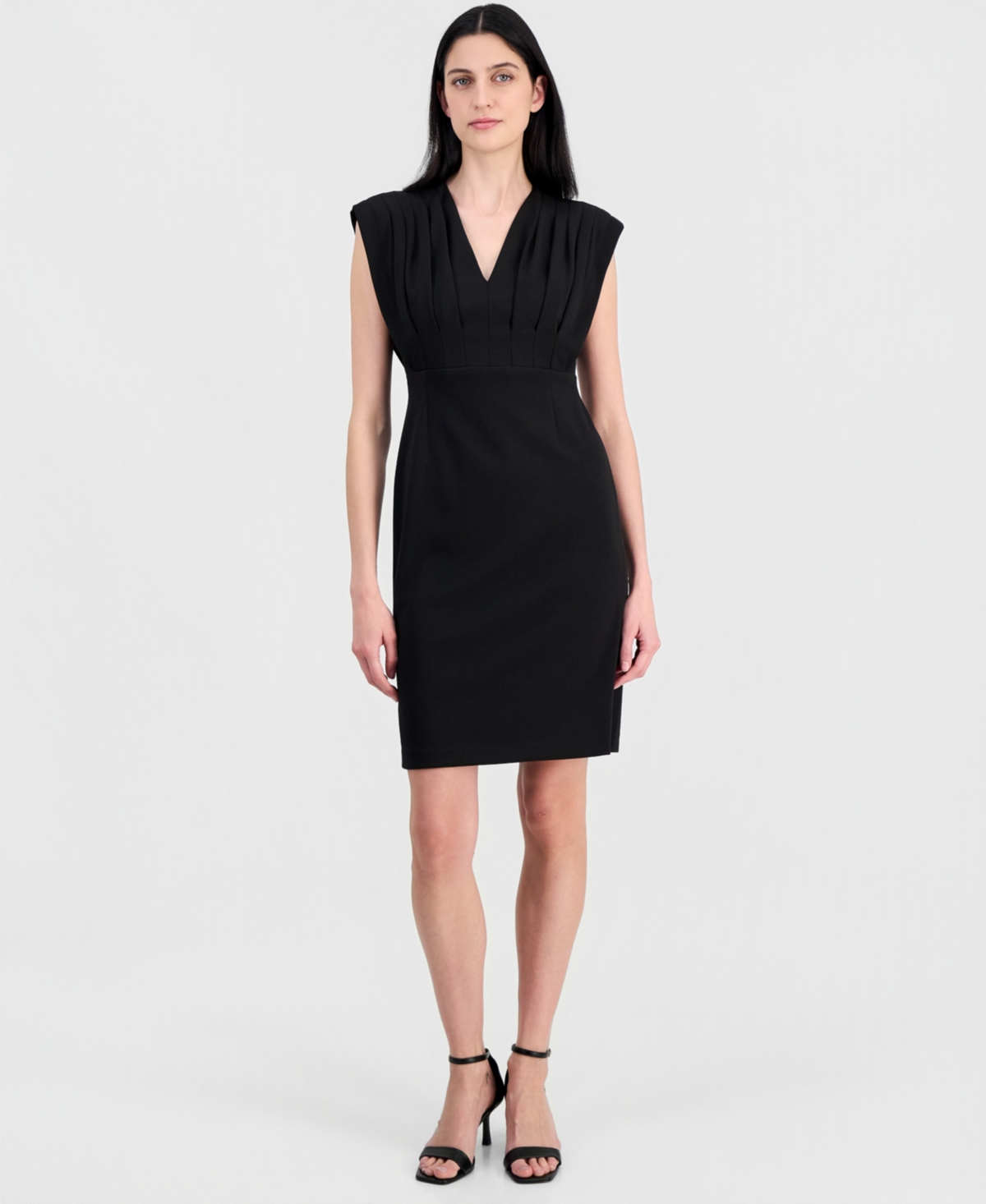 Click here for Anne Klein Womens Pleated-Bodice Sheath Dress - AN... prices