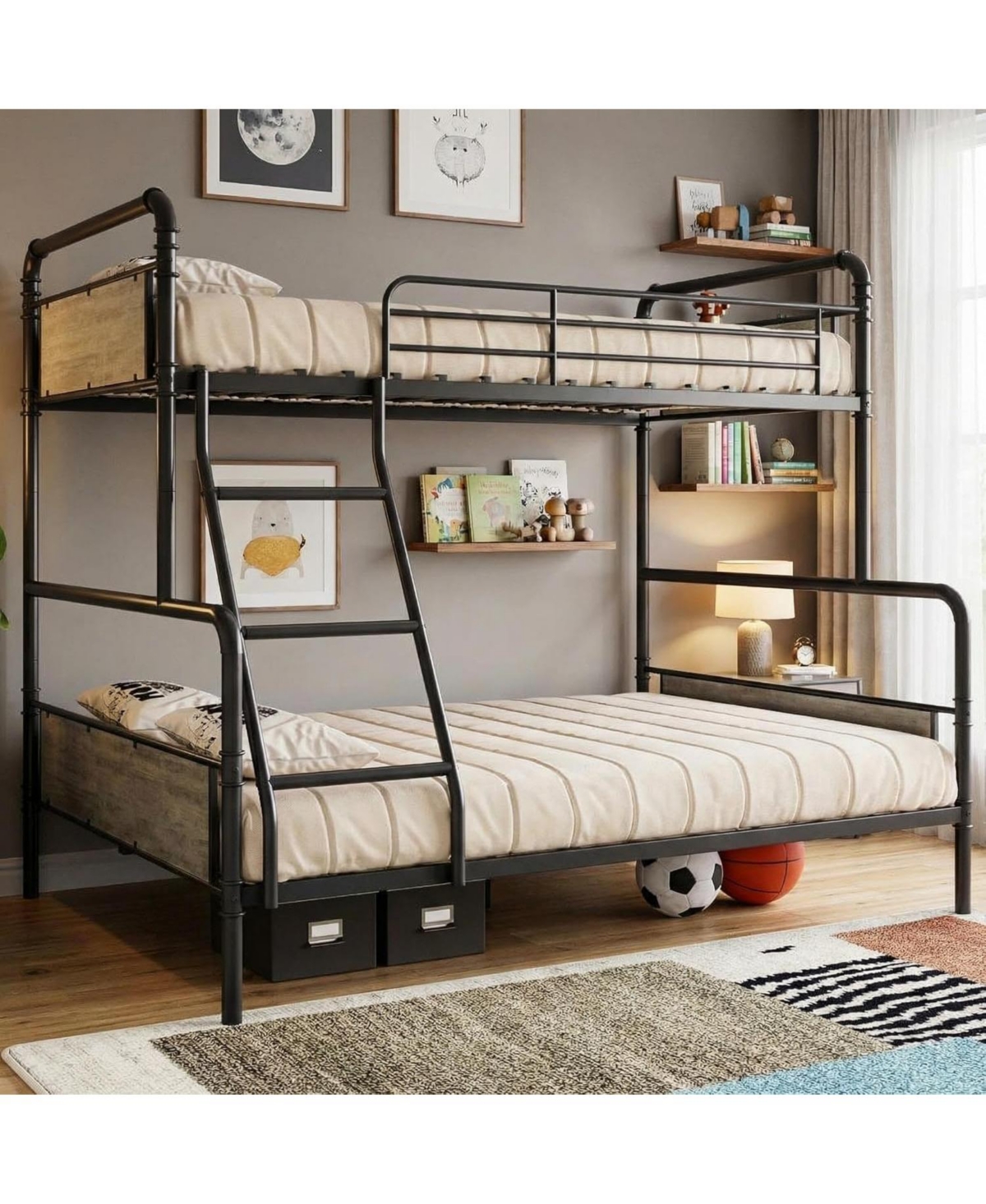 Click here for gaomon Twin Over Full Metal Bunk Bed Industrial St... prices