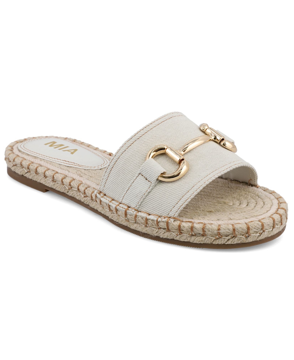 Click here for Mia Womens Cadiz Horsebit Espadrille Flat Slide Sa... prices