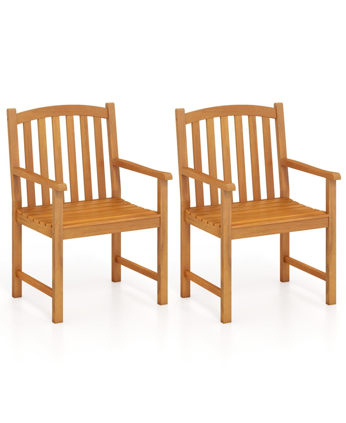 Click here for Gymax 2PCS Outdoor Dining Chairs Acacia Wood Slatt... prices