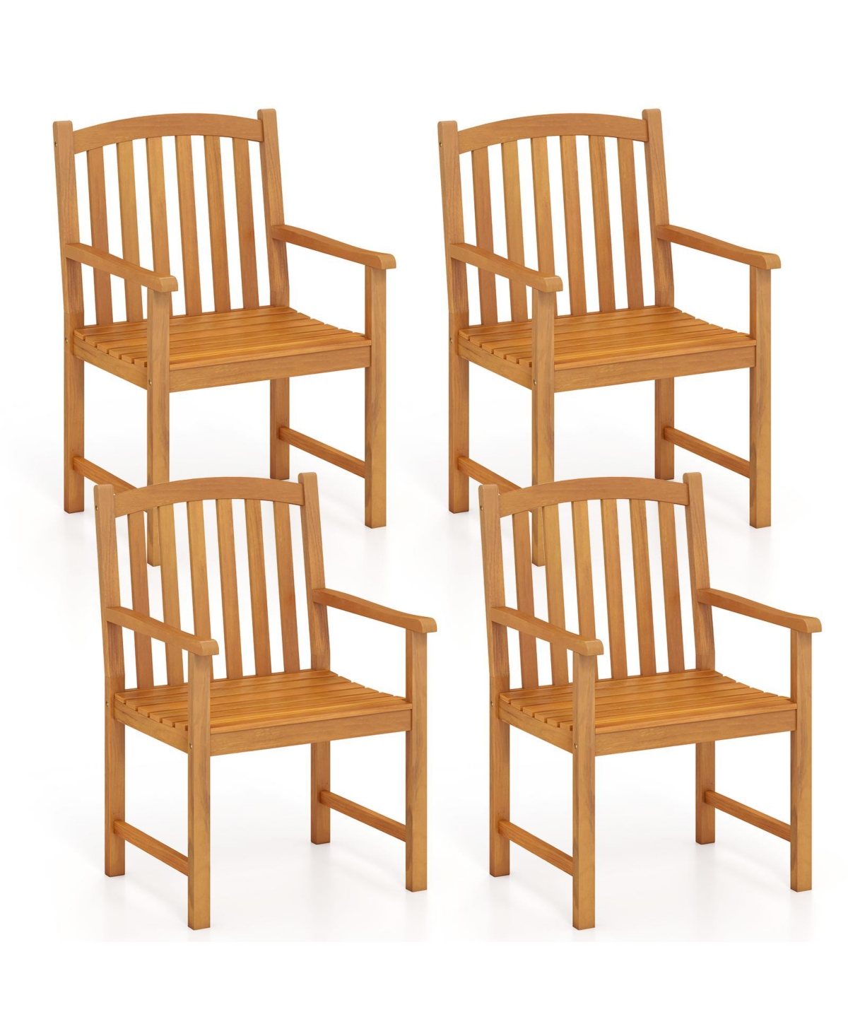 Click here for Gymax 4PCS Outdoor Dining Chairs Acacia Wood Slatt... prices