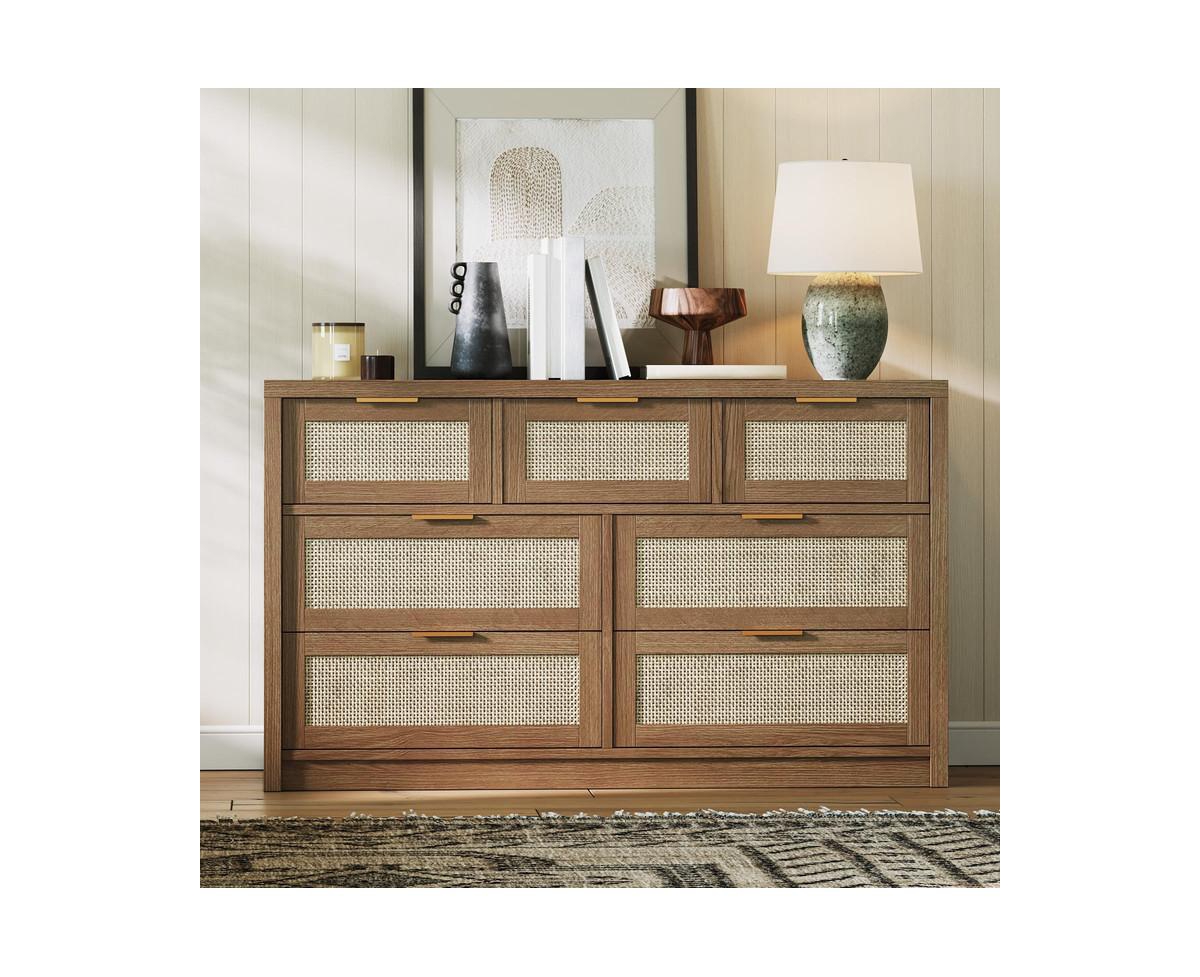 Click here for gaomon Rattan 7-Drawer Dresser for Bedroom  Wide W... prices