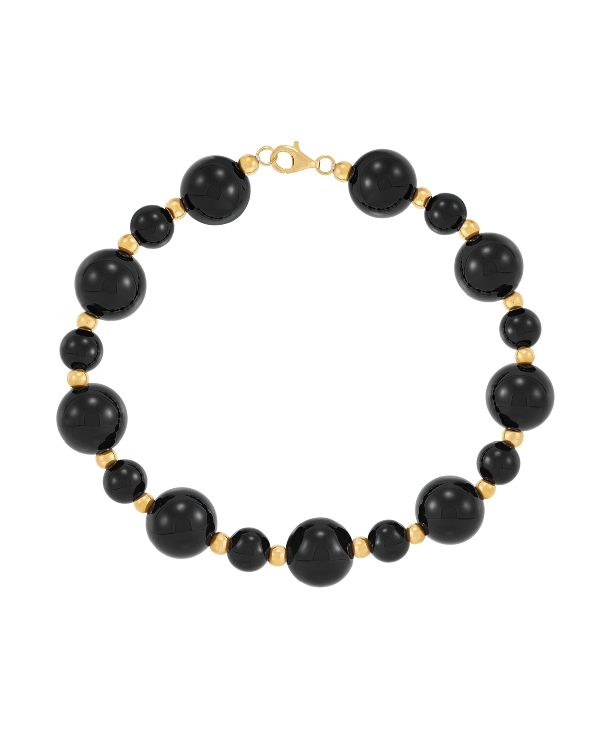 Click here for Macys Onyx (10mm) Beaded Bracelet in 14k Yellow Go... prices