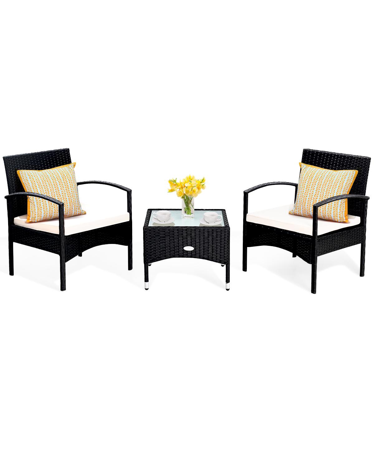 Click here for 3 Pcs Furniture Set Table & 2 Chair Patio Wicker R... prices