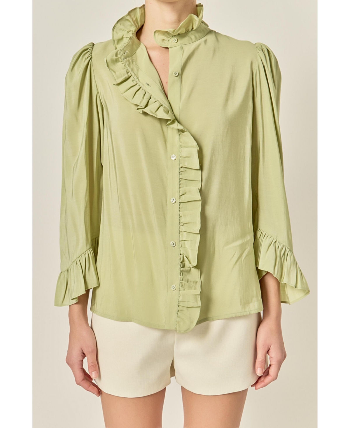 Click here for English Factory Womens Ruffle Blouse - Sage prices