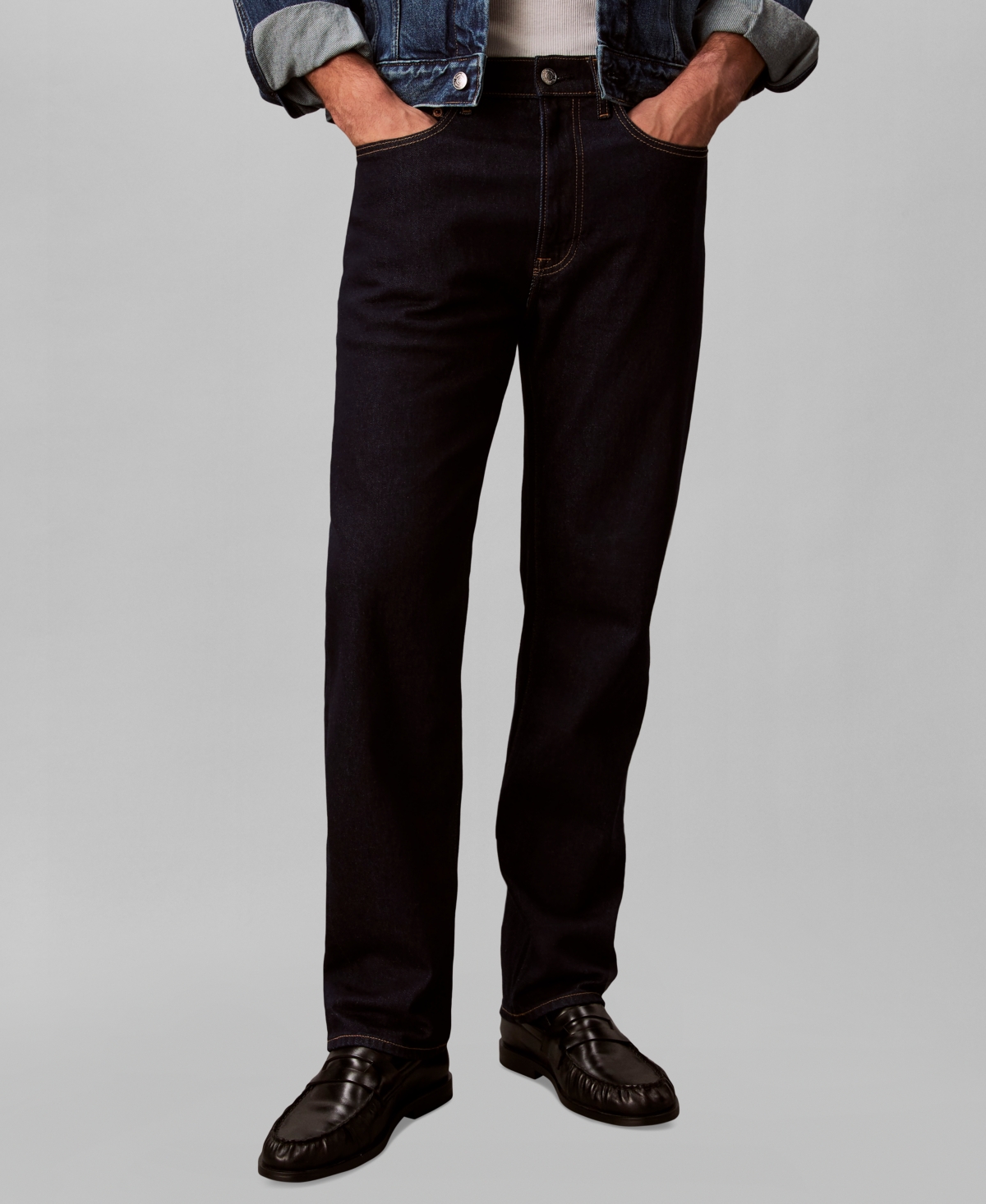 Click here for Calvin Klein Mens Straight-Fit Stretch Denim Jeans... prices