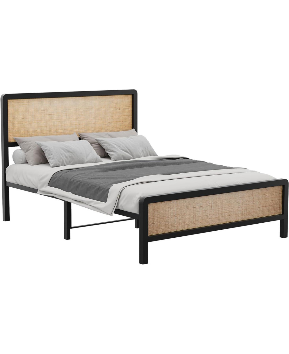 Click here for gaomon Queen Platform Bed Frame With Rattan Headbo... prices