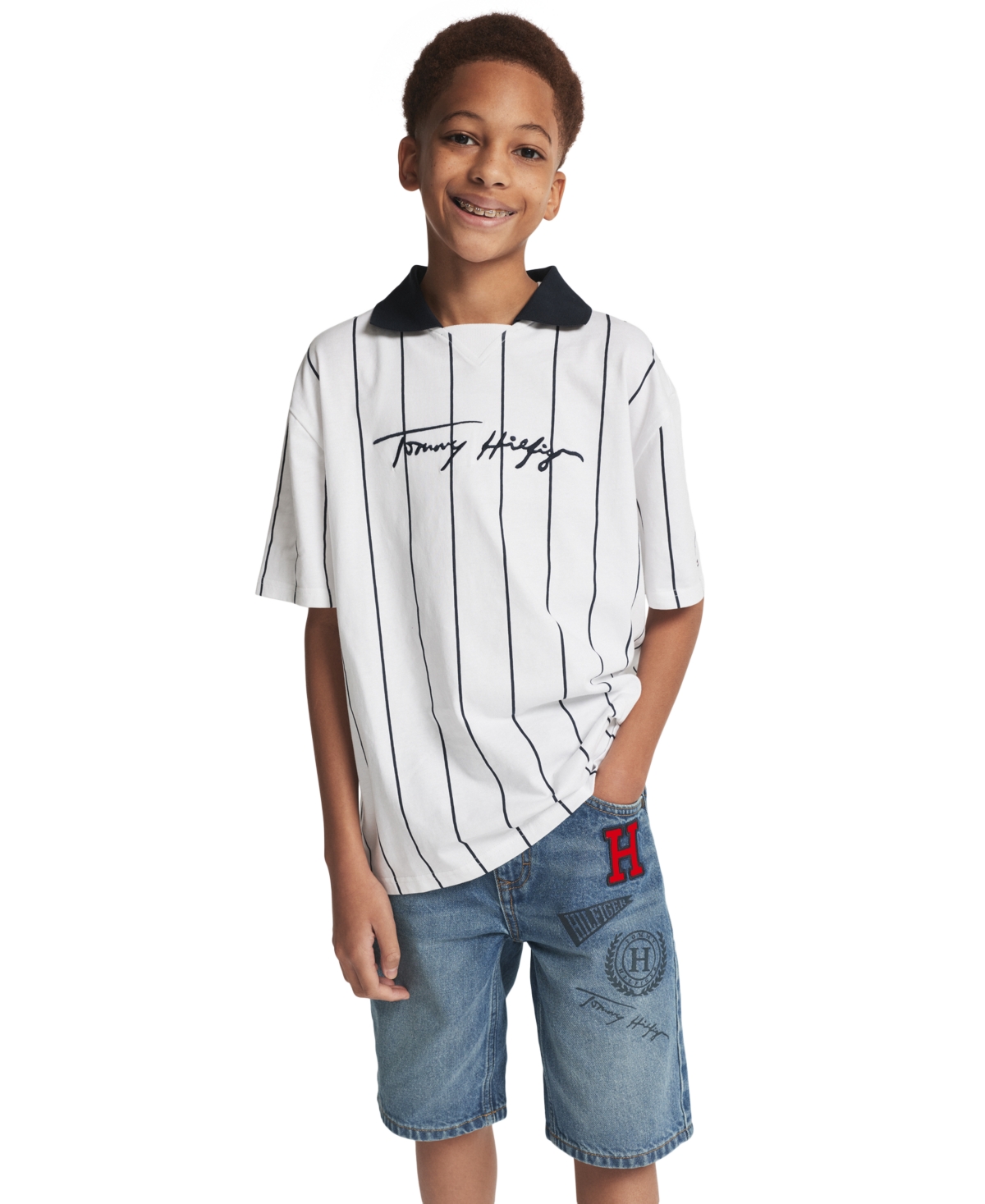 Click here for Tommy Hilfiger Boys 2T-7 Varsity Regular Fit Denim... prices