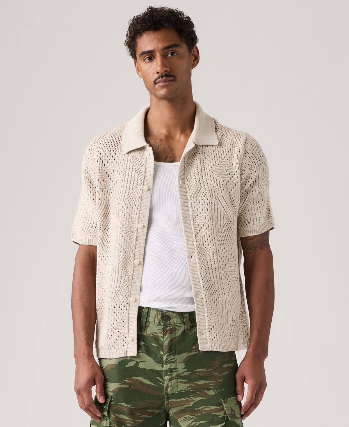 Click here for Levis Mens Short-Sleeve Sweater - Pumice prices