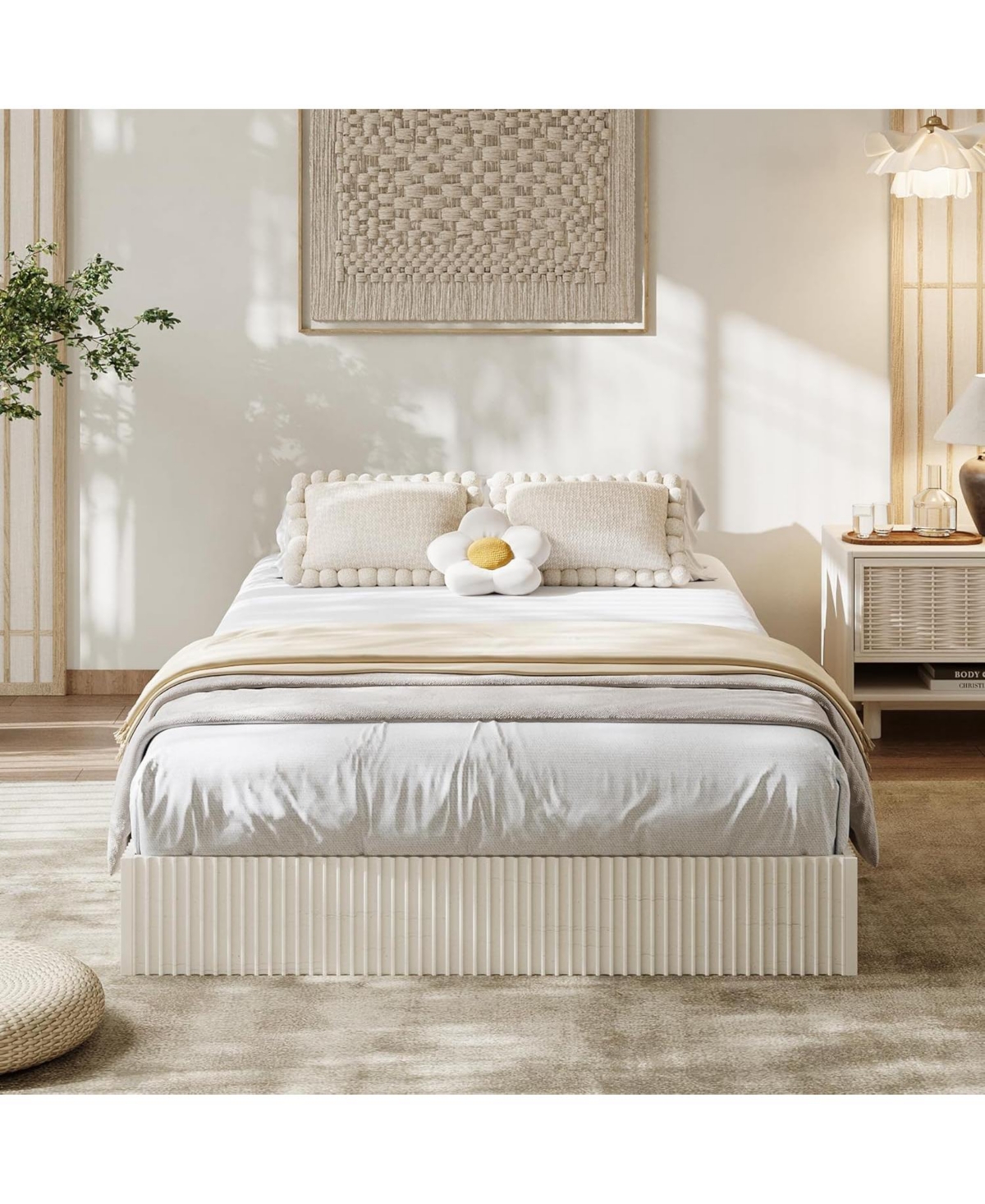 Click here for gaomon Wooden Bed Frame Platform with Fluted Desig... prices