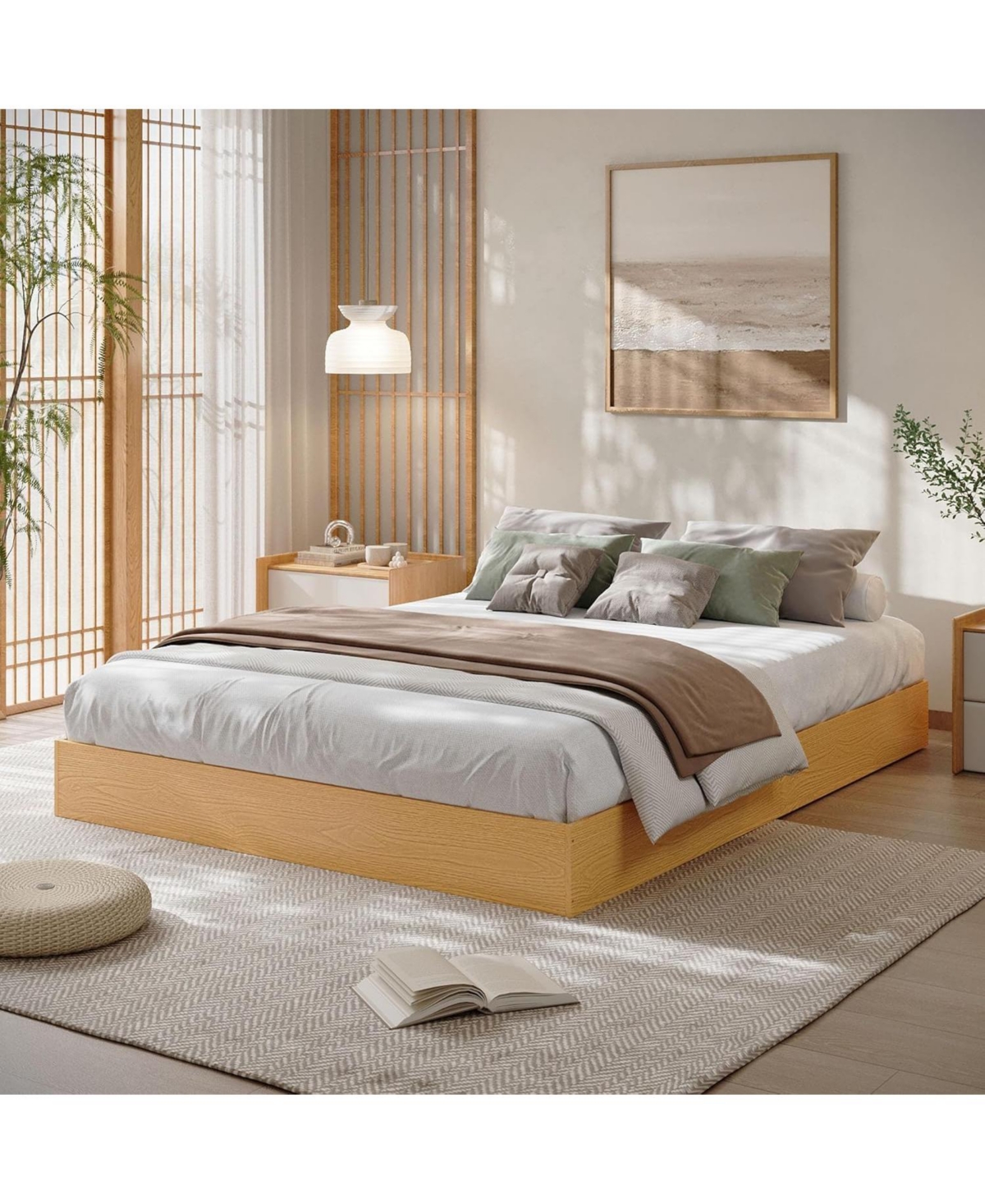 Click here for gaomon Wood Platform Bed Frame  Solid Pine  Slats... prices