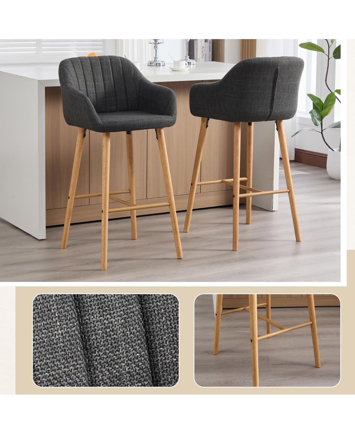 Click here for Streamdale Furniture Modern Linen Bar Stools Set o... prices
