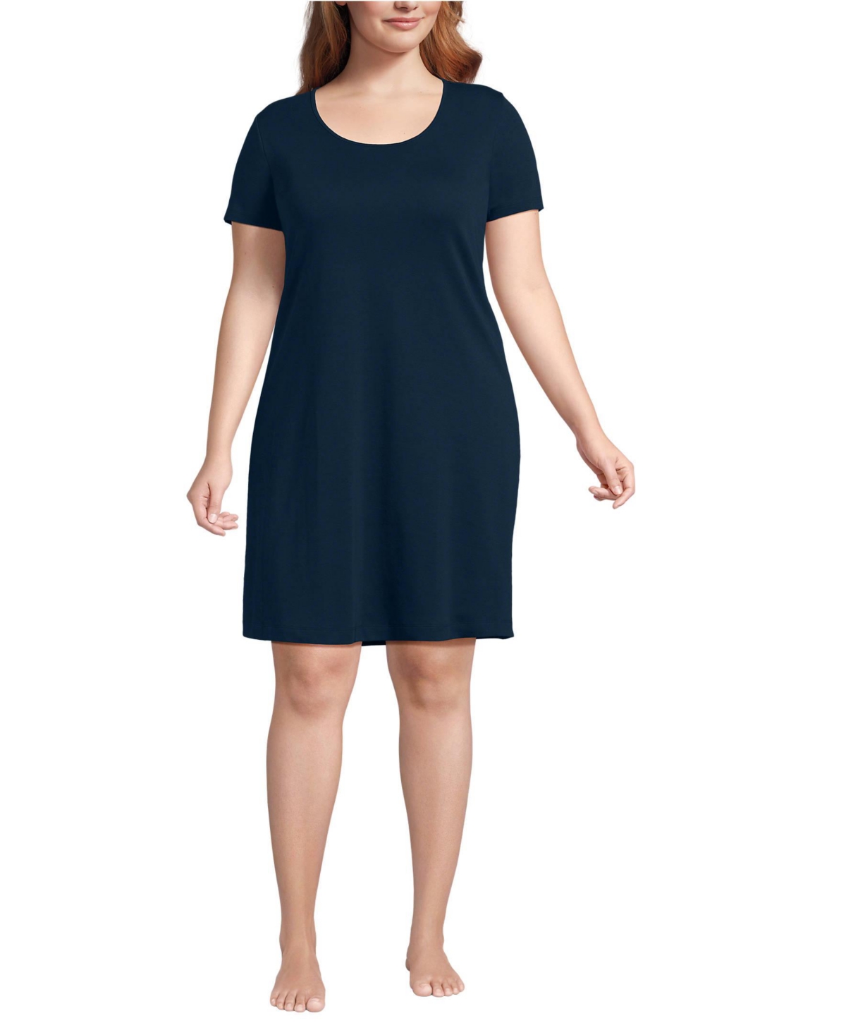 Click here for Lands End Plus Size Cotton Short Sleeve Knee Lengt... prices