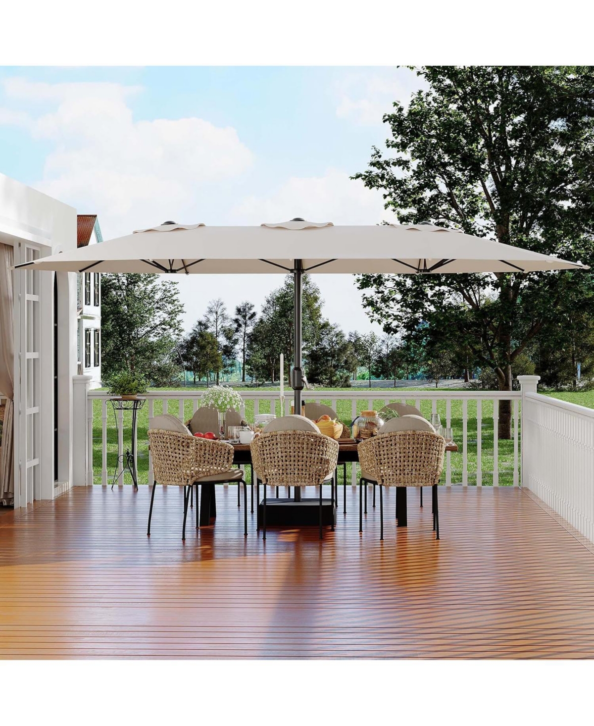 Click here for Gaomon 15ft Large Patio Umbrella with Sandbag Base... prices